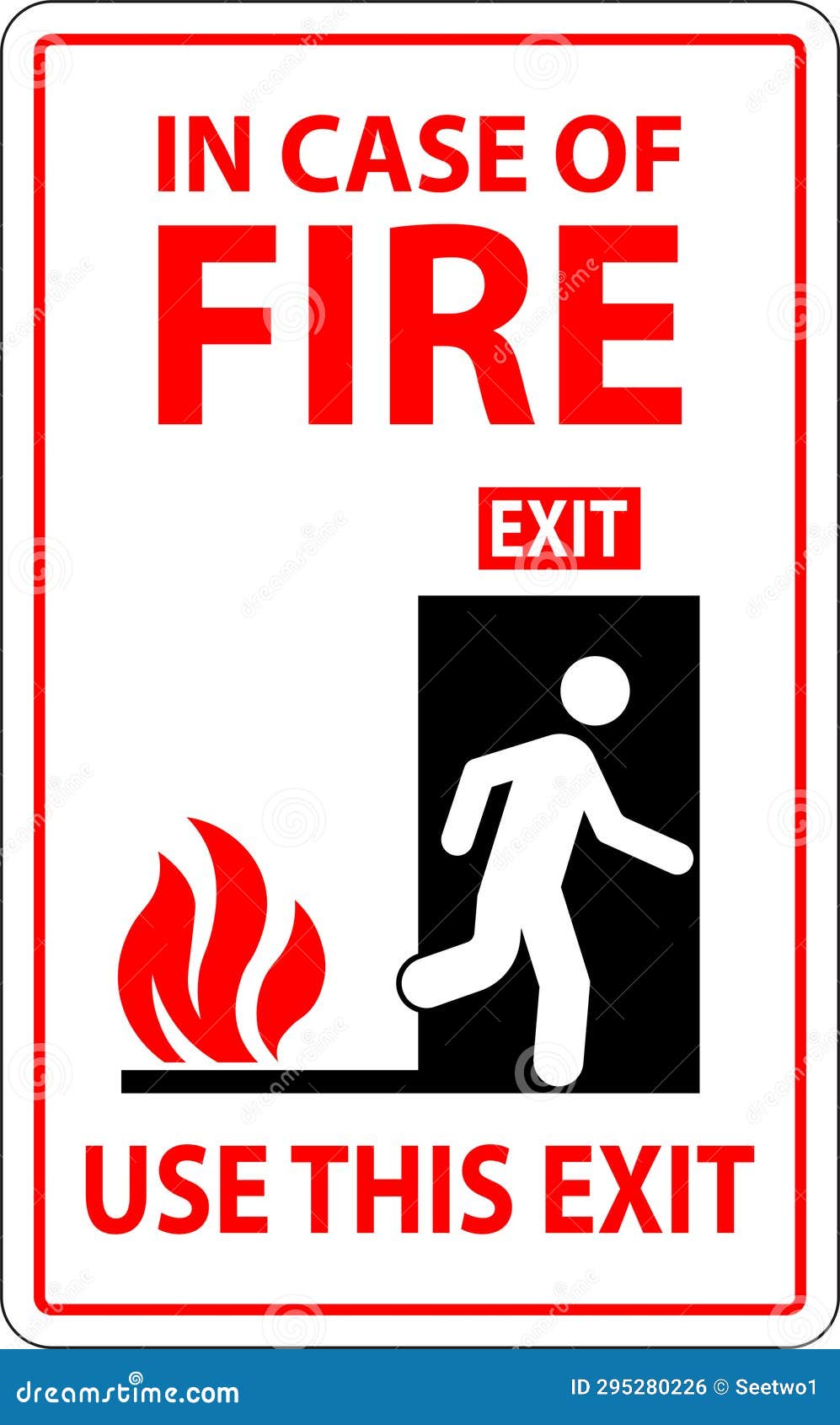 In Case of Fire Sign Use this Exit Stock Vector - Illustration of green ...