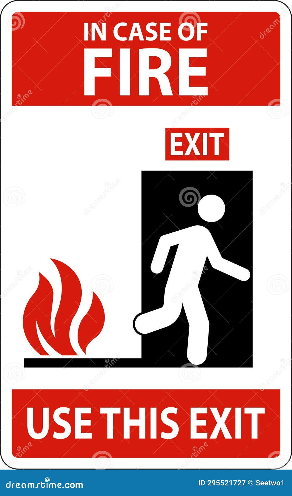 In Case of Fire Sign Use this Exit Stock Vector - Illustration of ...