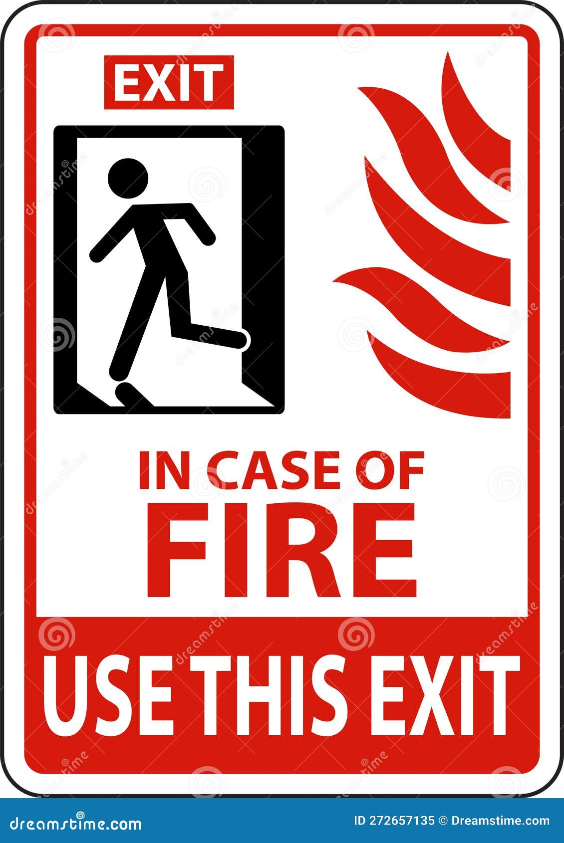 In Case of Fire Use this Exit Sign Stock Vector - Illustration of alarm ...