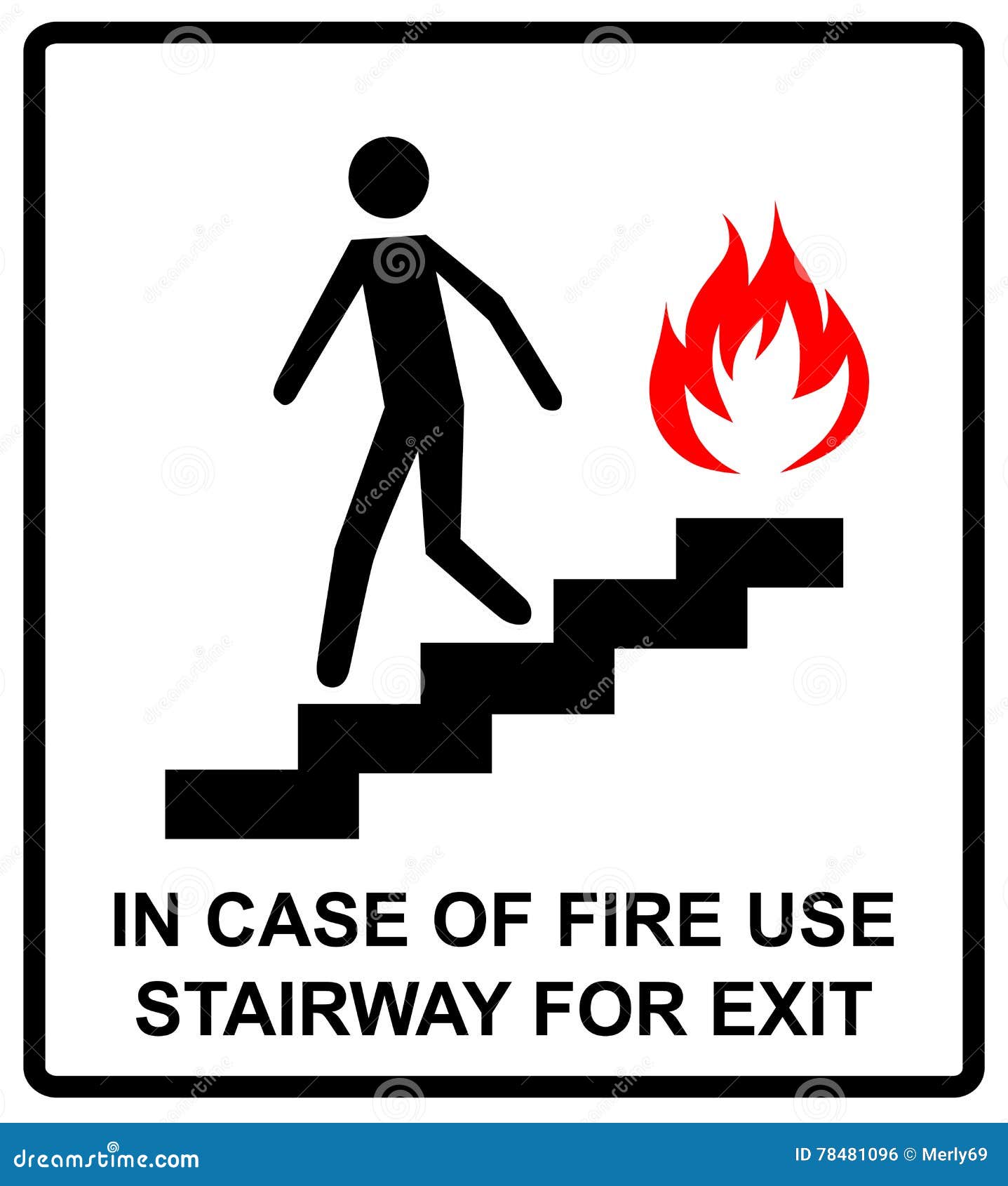 In Case of Fire Use Stairway for Exit Sign. Vector Symbol Stock Vector ... In Case of Fire Use Stairway for Exit Sign. Vector Symbol Stock Vector ...