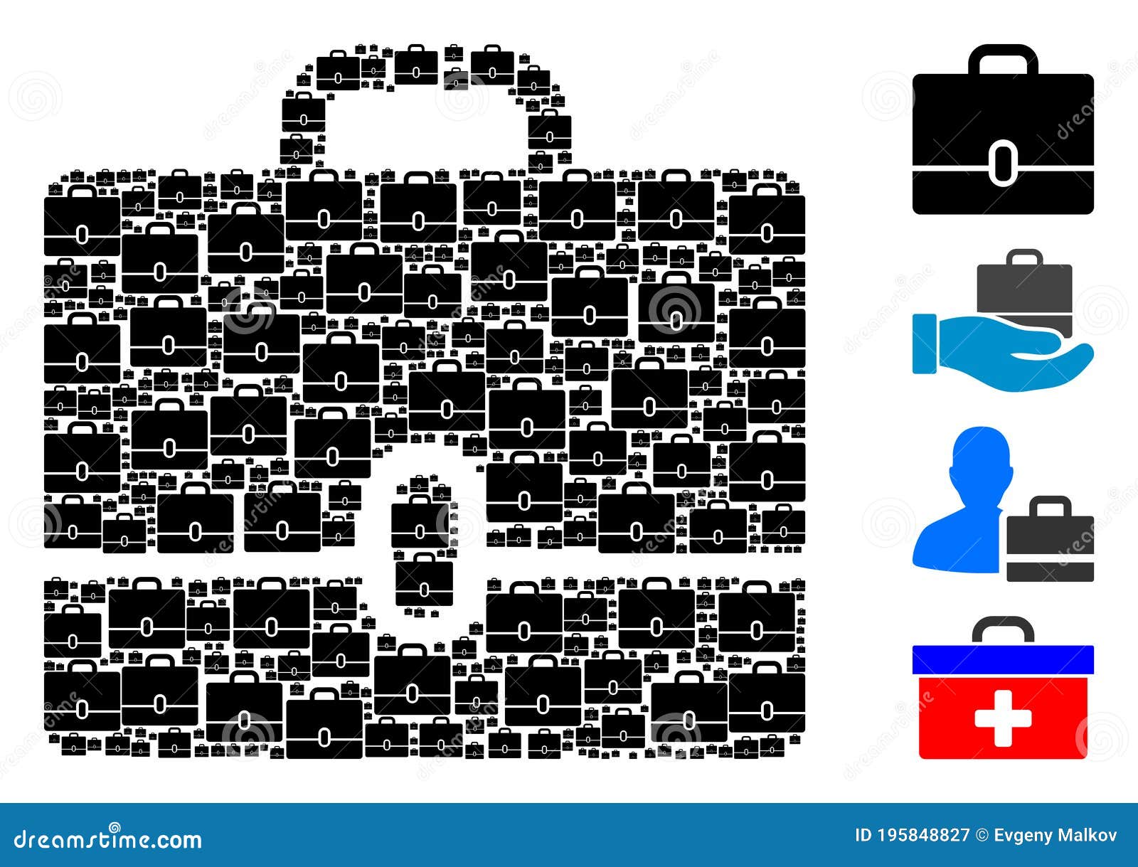Case Fractal Collage Of Self Items Stock Vector Illustration Of Self