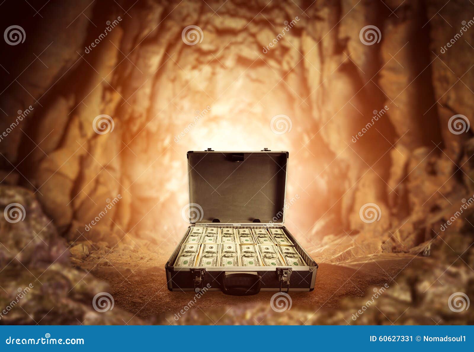 Case full of dollars stock image. Image of container - 60627331