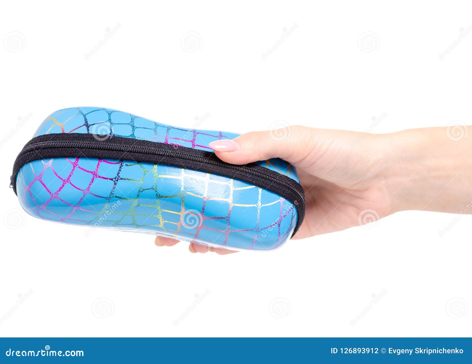 Case for glasses in hand stock photo. Image of object - 126893912