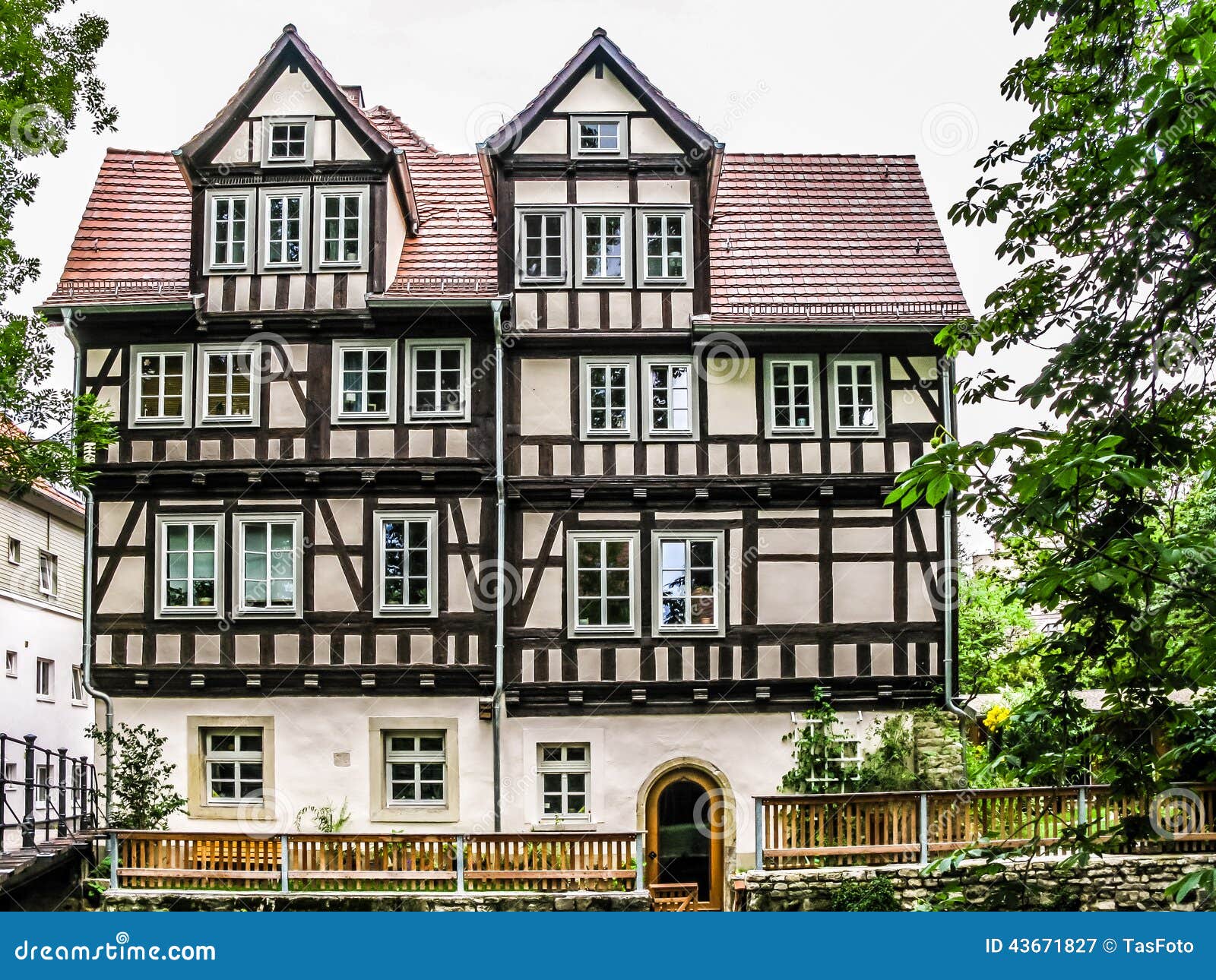 Case a Graticcio a Erfurt, Germania Immagine Stock - Immagine di ...