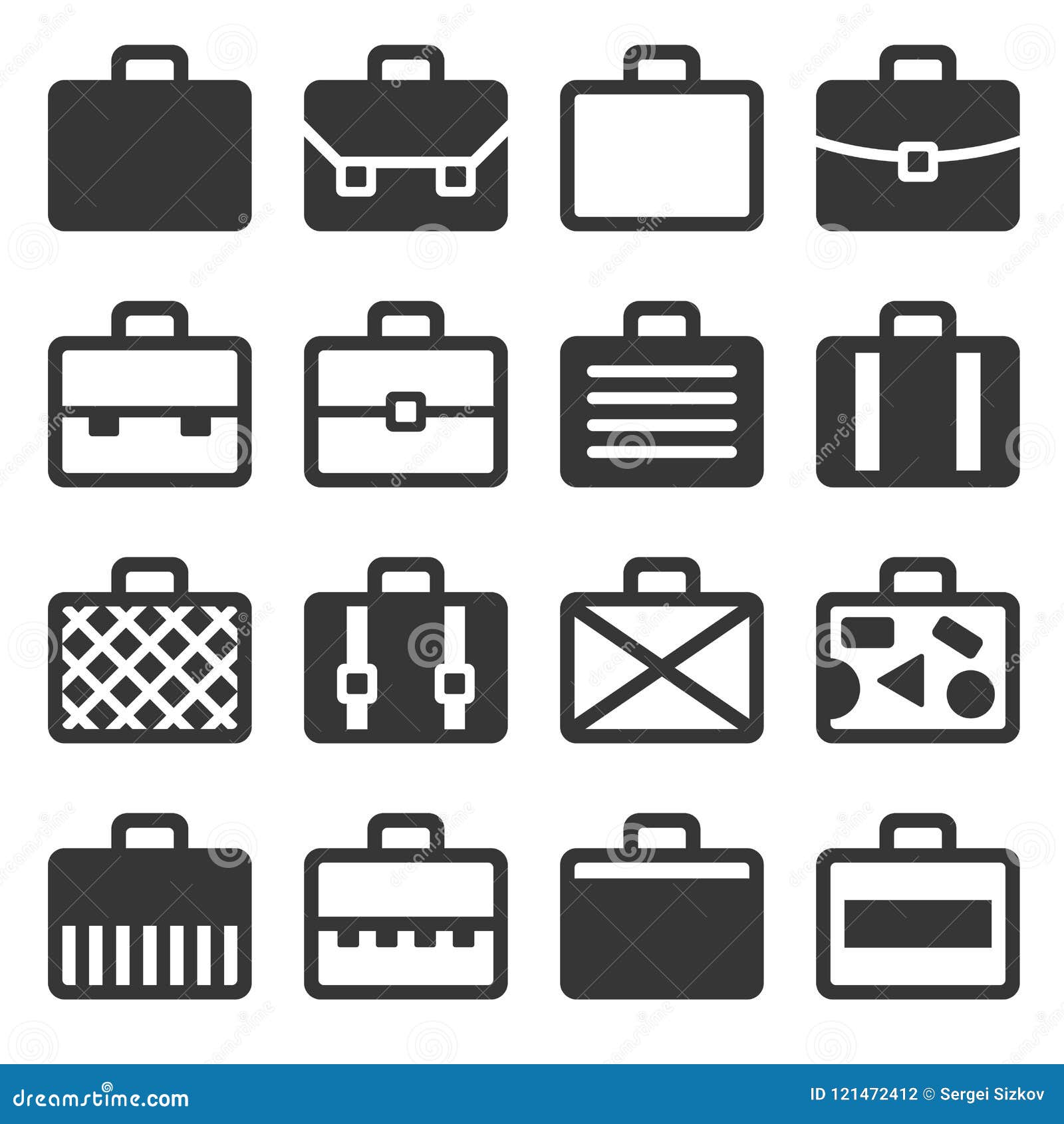 Case Icons Set on White Background. Vector Stock Vector - Illustration ...