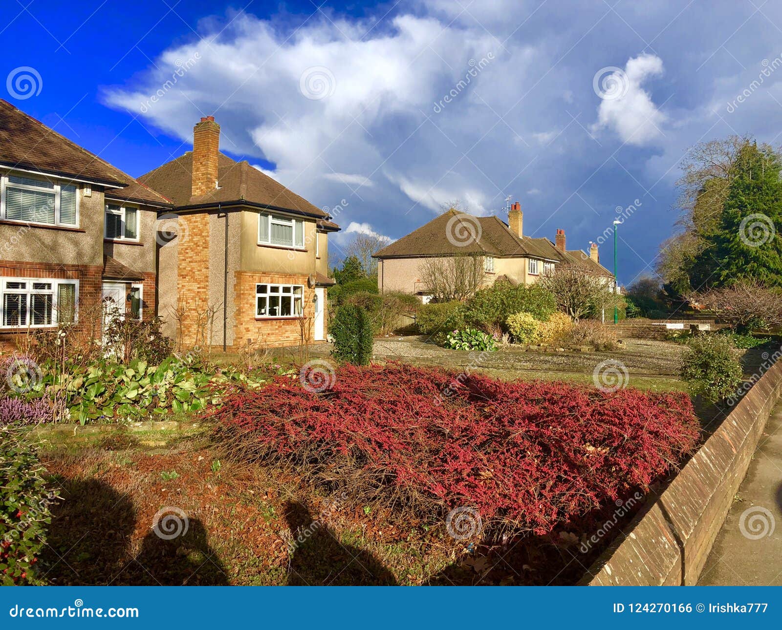 Case inglesi fotografia editoriale. Immagine di giardini - 124270166