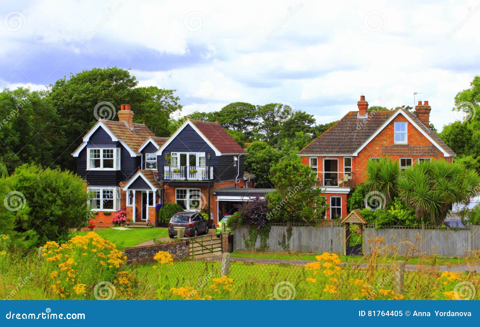 Case Inglesi Della Campagna Immagine Editoriale - Immagine di litoraneo ...