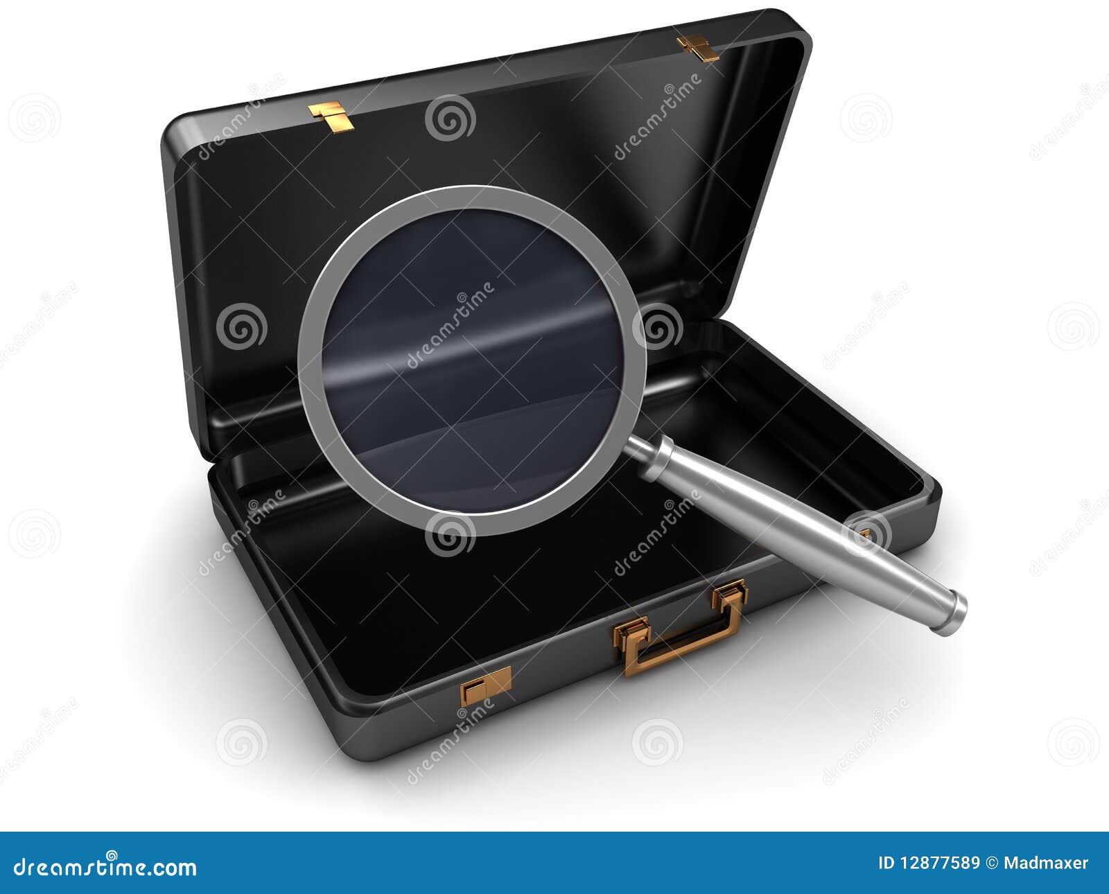 Case and magnify glass stock illustration. Illustration of cargo - 12877589