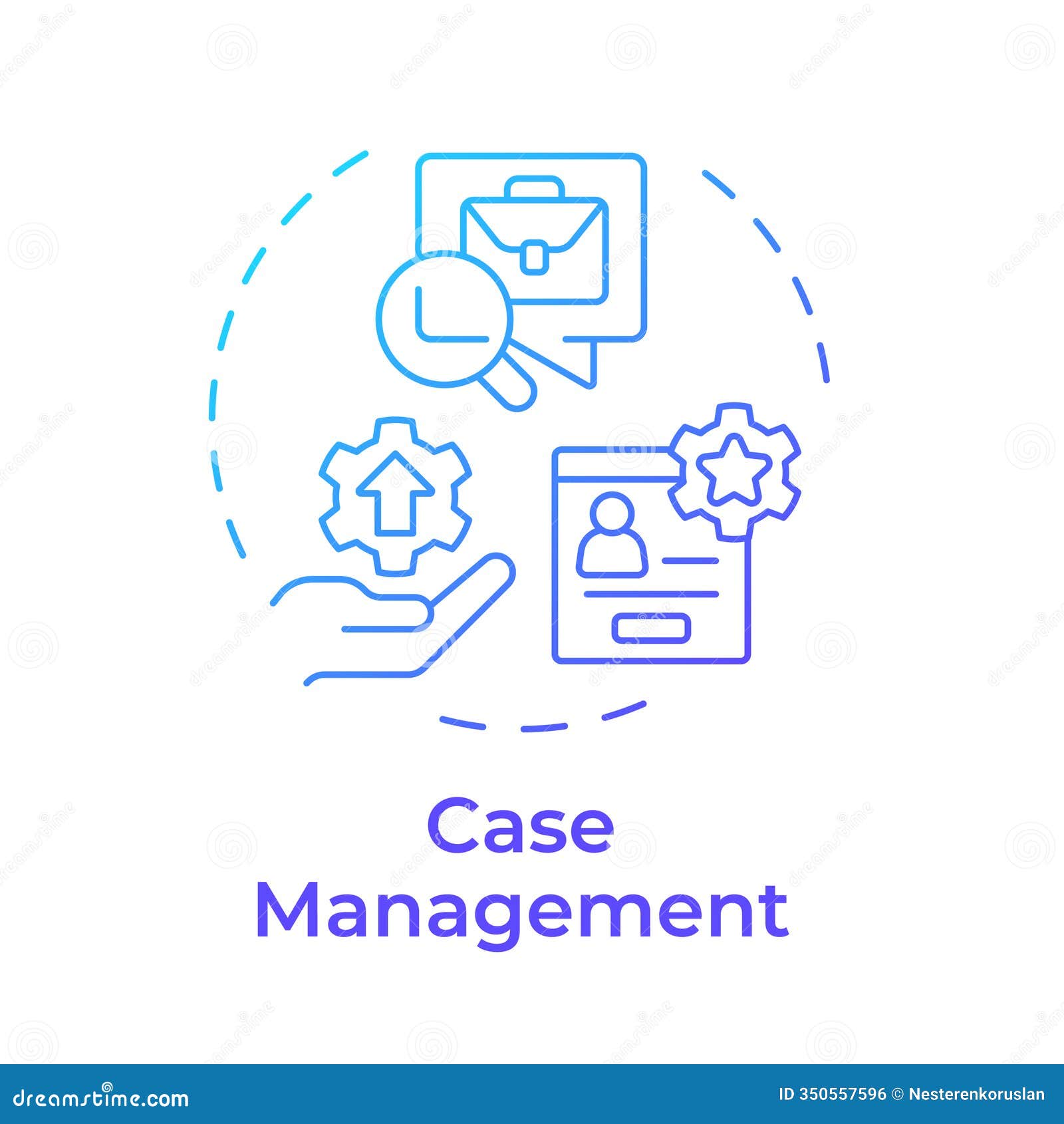 Case Management Blue Gradient Concept Icon Stock Illustration ...