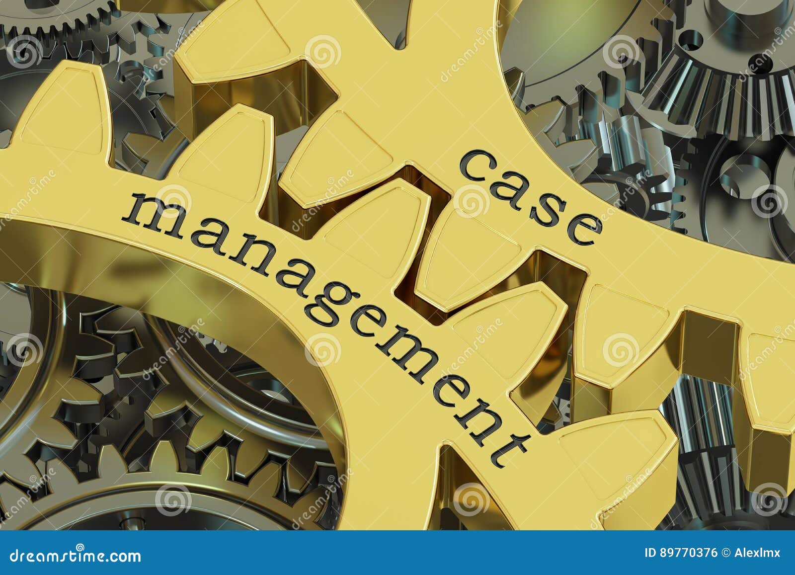 Case Management, Concept on the Gearwheels, 3D Rendering Stock ... Case Management, Concept on the Gearwheels, 3D Rendering Stock ...