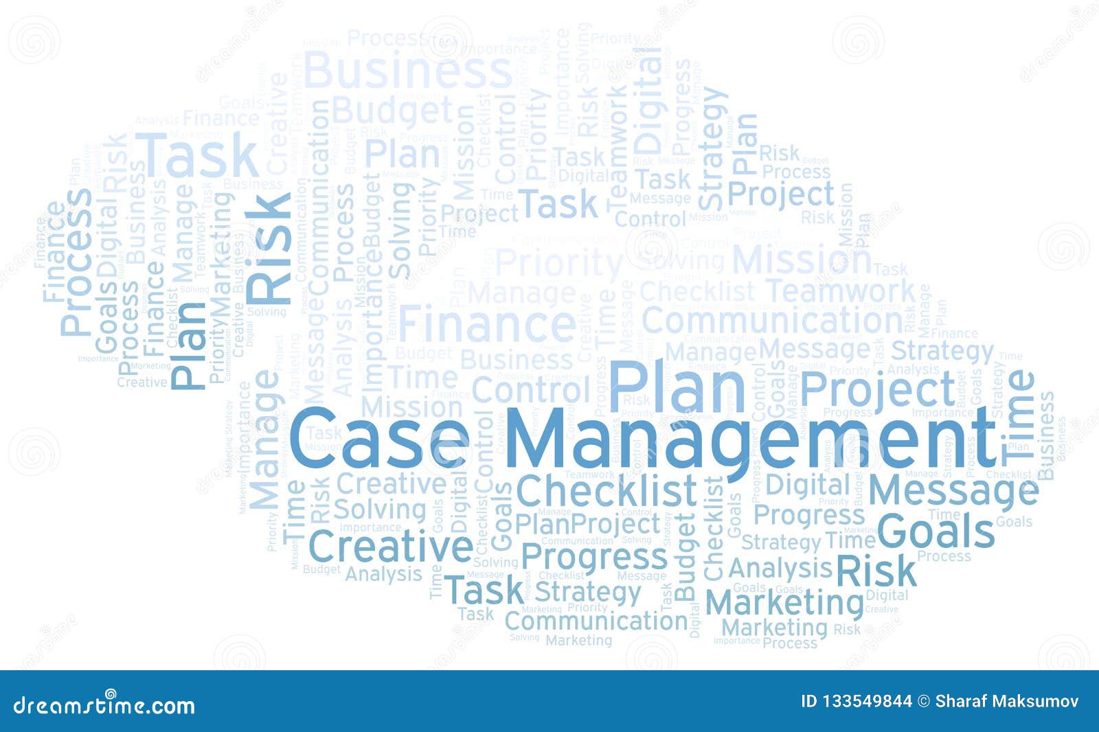 Case Management Word Cloud, Made with Text only Stock Illustration ...