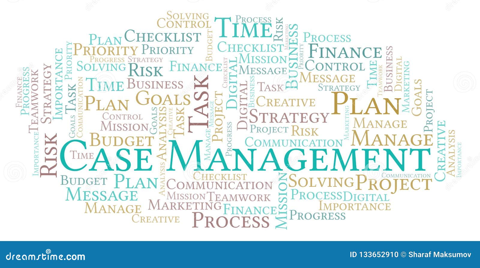 Case Management Word Cloud, Made with Text only Stock Illustration ...