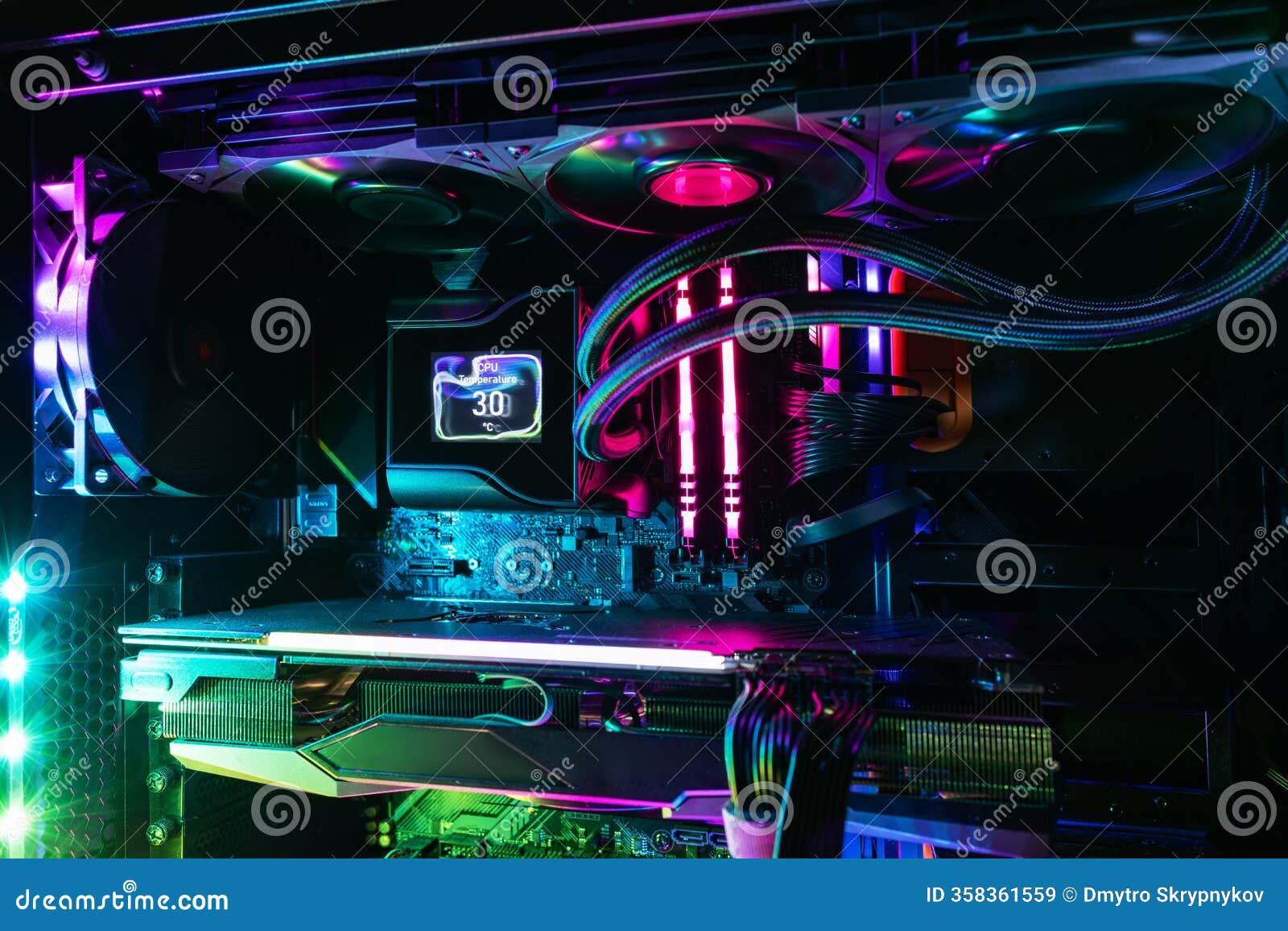 Case Mod Concept with Cpu Liquid Cooling System, Motherboard, Case Led ...