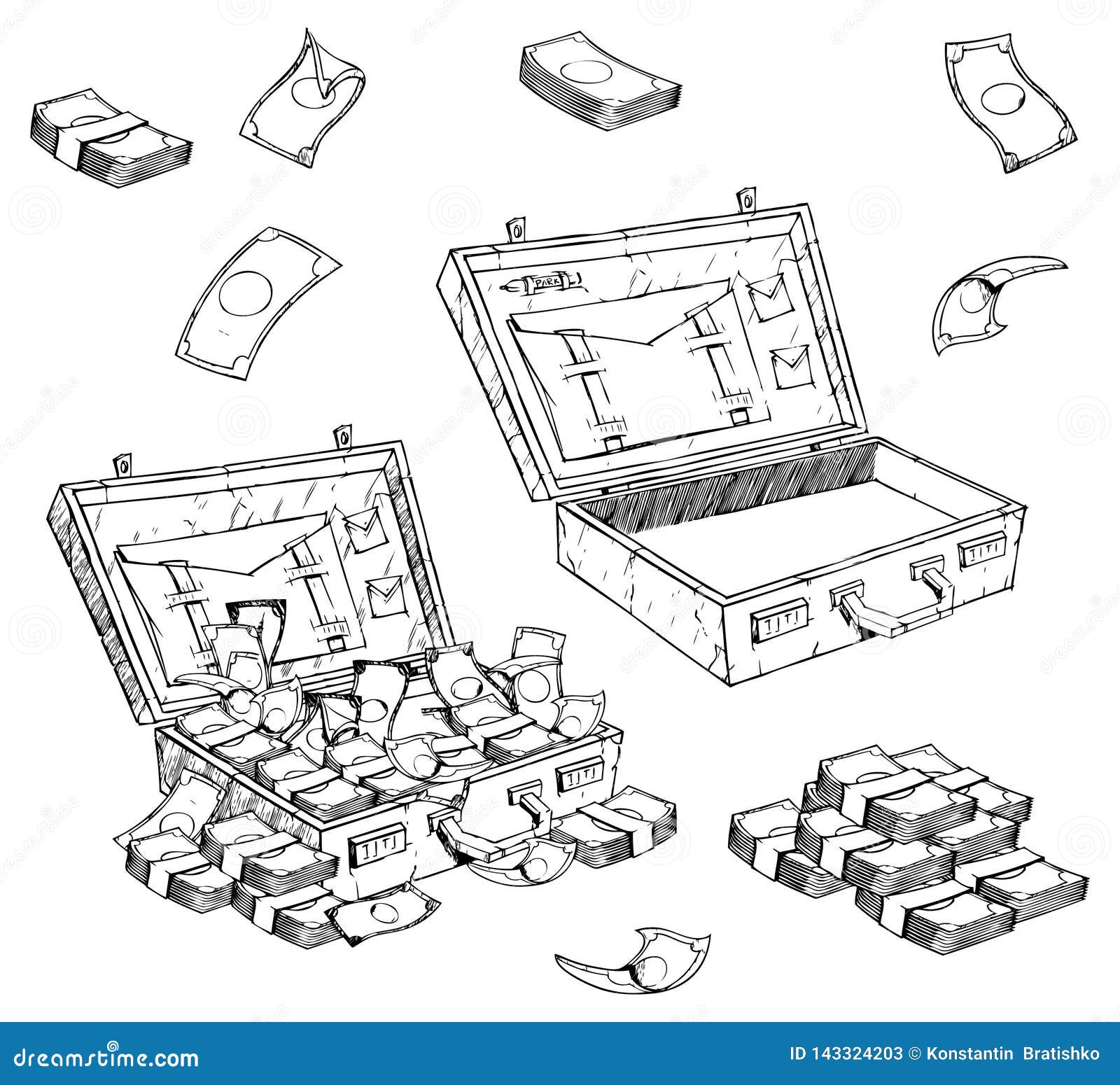 Case of money stock image. Image of luck, crime, bills - 143324203