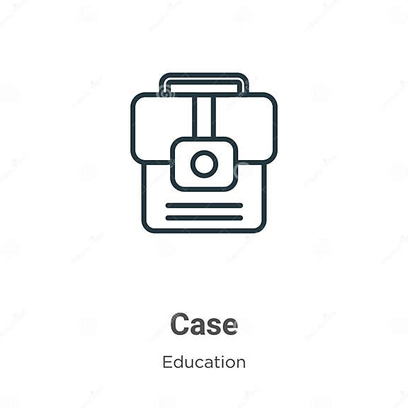 Case Outline Vector Icon 细线黑色大小写图标，平面矢量简单元素图解，来自可编辑教育概念 向量例证 - 插画 包括有 ...