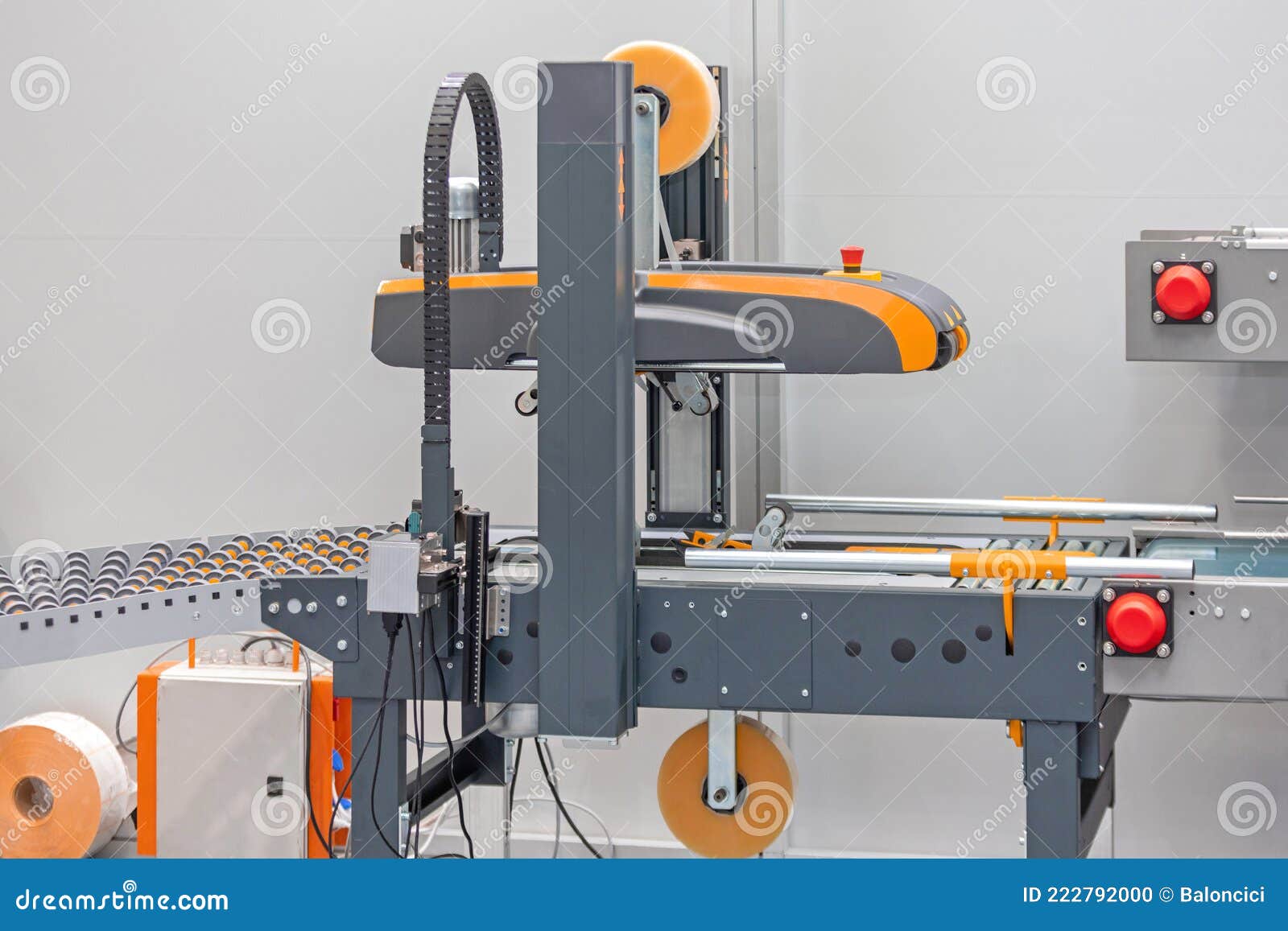 Case Sealer Conveyor stock photo. Image of automated - 222792000