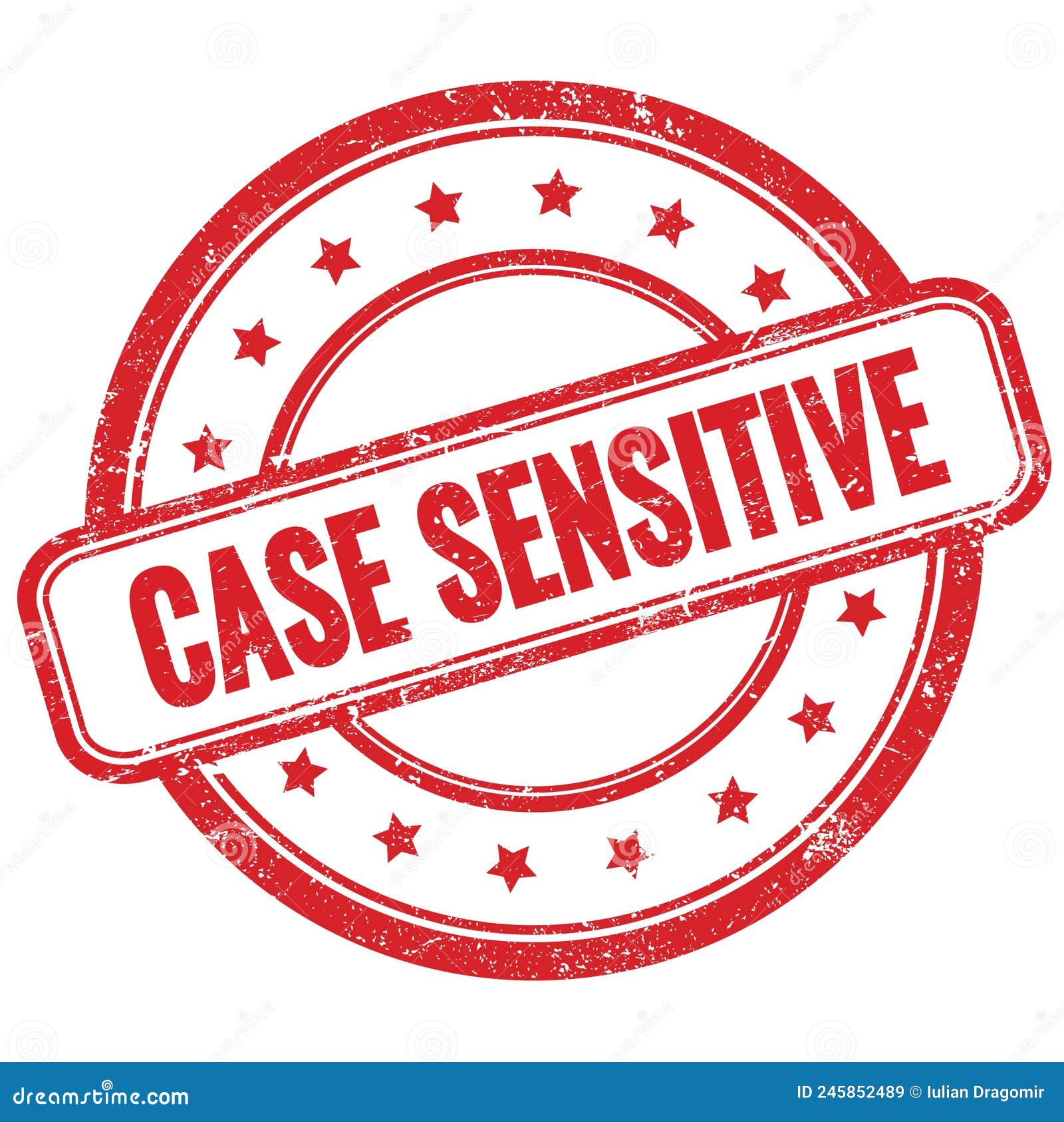 CASE SENSITIVE, Words on Red Round Stamp Sign Stock Illustration ...