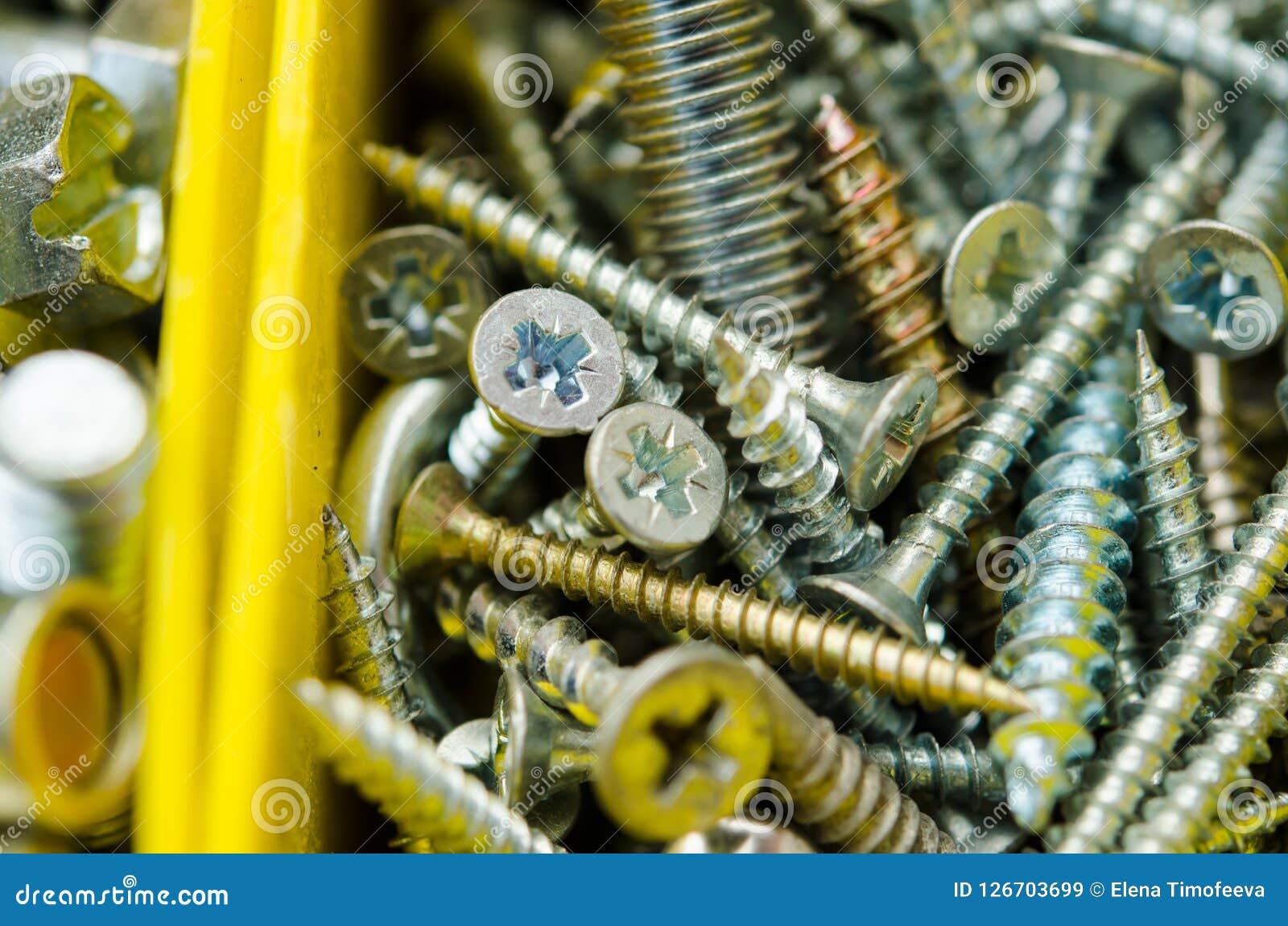 Case with Small Construction Objects. Set Metal Work Repair in B Stock ...