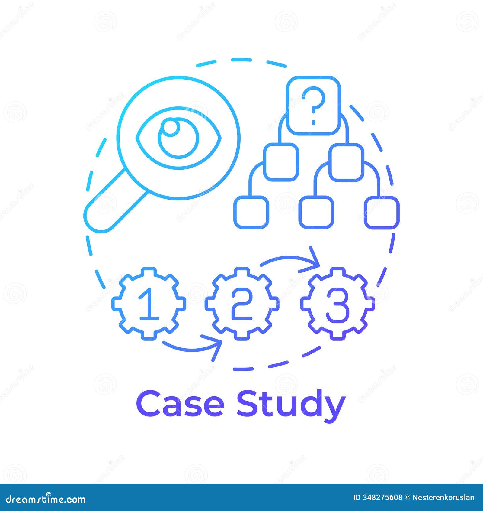 Case Study Blue Gradient Concept Icon Stock Illustration - Illustration ...