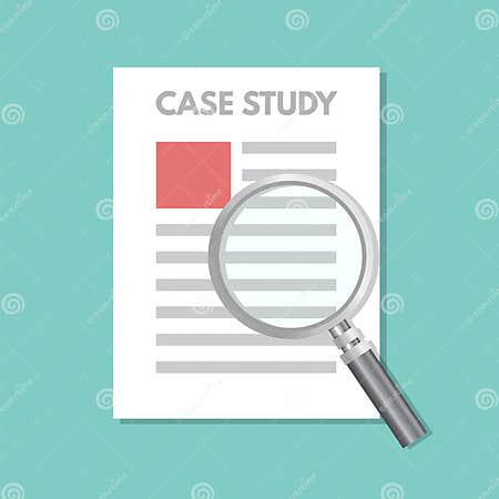 Case Study Concept with Magnifying Glass. Stock Vector - Illustration ...