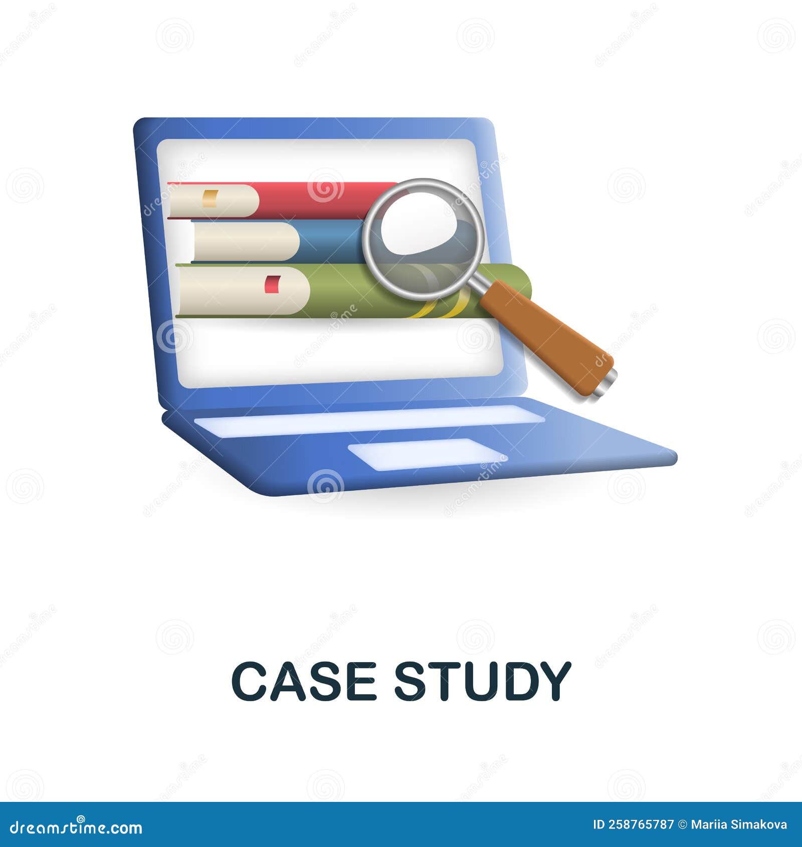 Case Study Icon. 3d Illustration from Web Development Collection ...