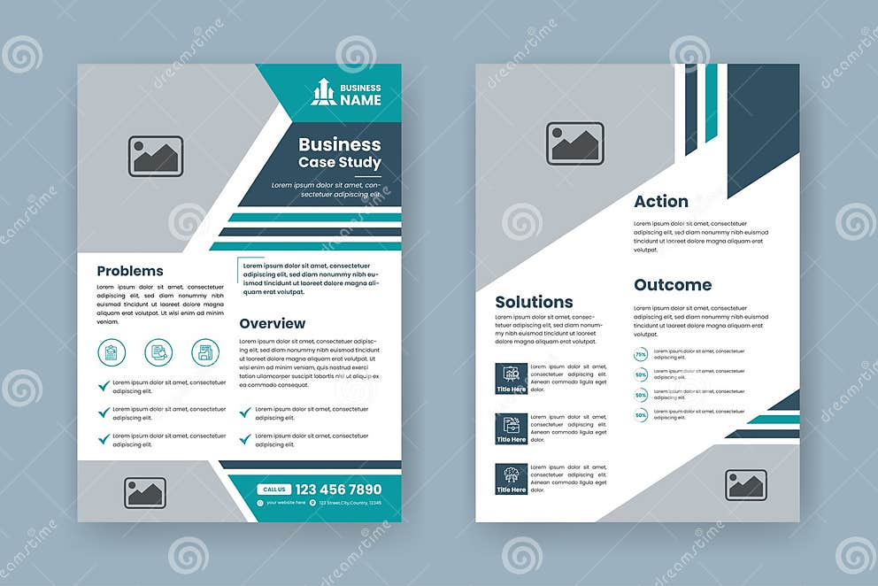Case Study Layout Flyer. Minimalist Business Report with Simple Design ...