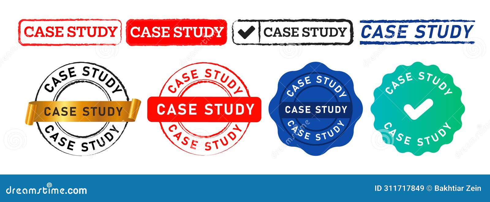 Case Study Rectangle Circle Stamp and Seal Badge Ribbon Label Sticker ...