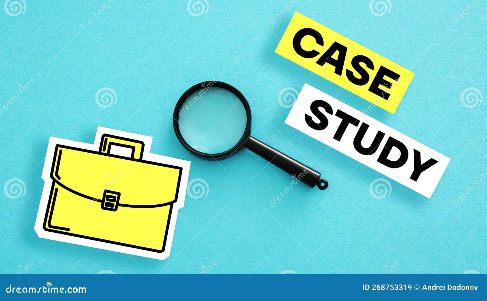 Case Study is Shown Using the Text and Photo of Magnifying Glass Stock ...