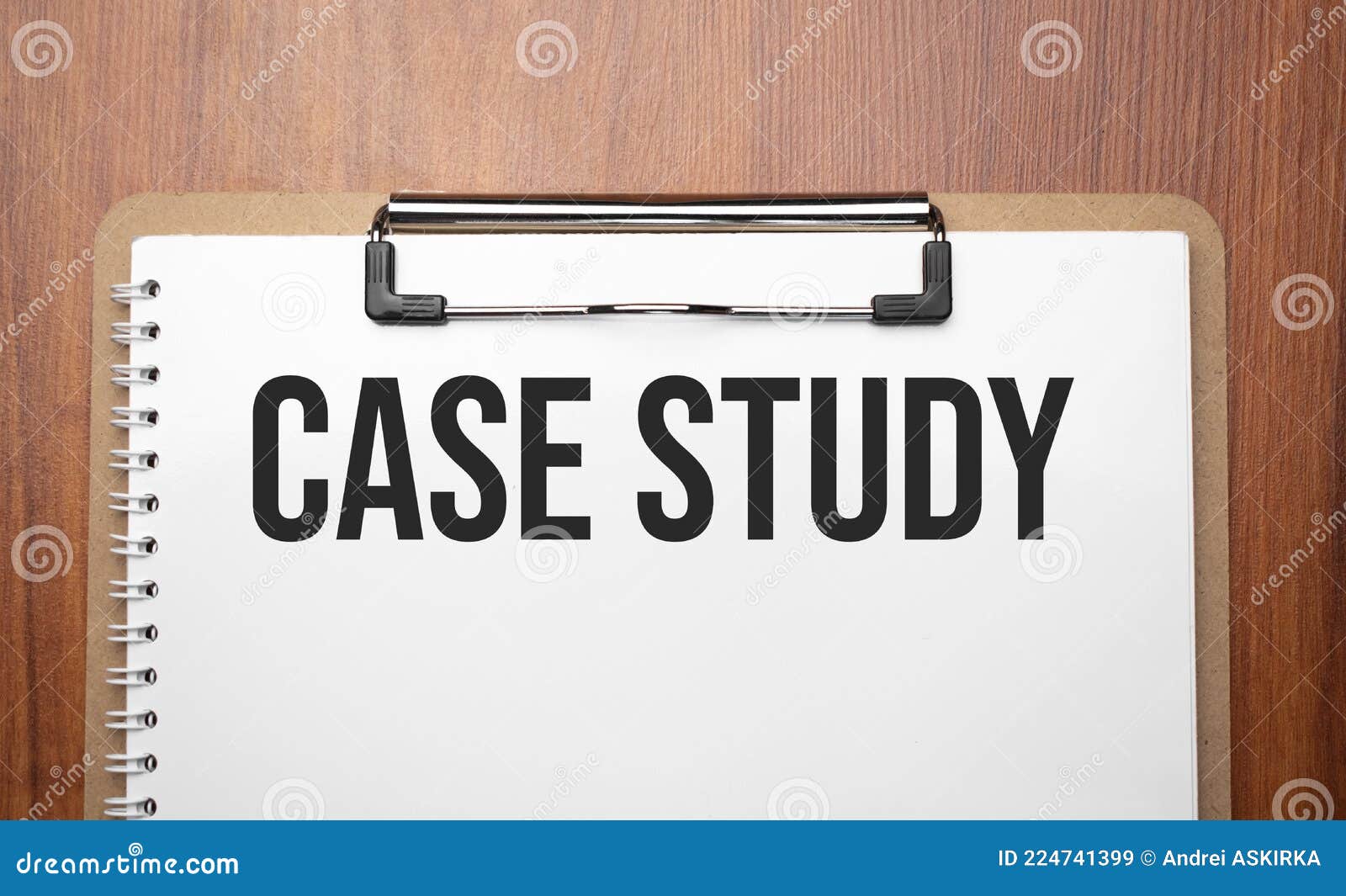 Case Study Text on White Paper on the Wood Table Stock Image - Image of ...