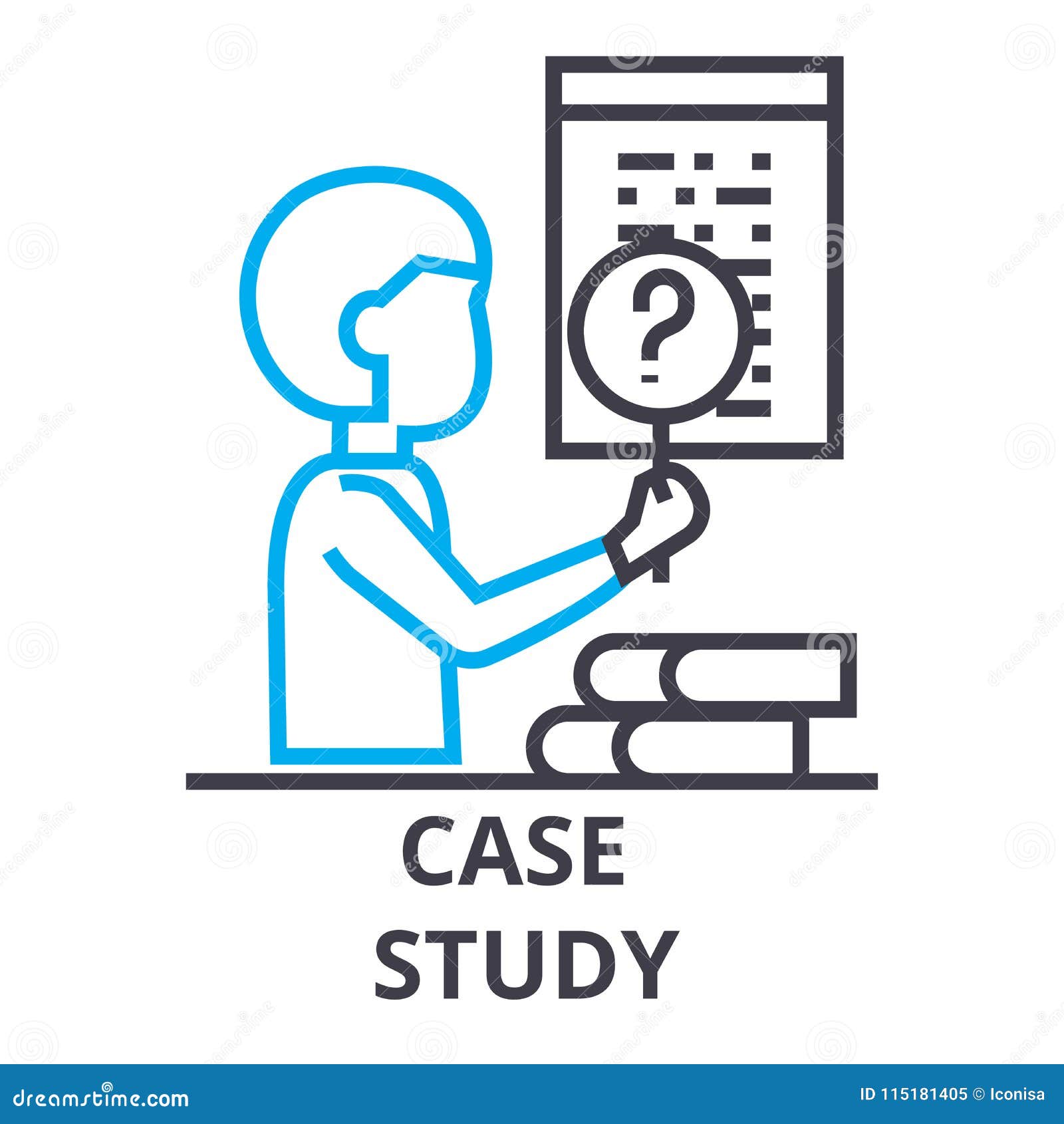 Case Study Thin Line Icon, Sign, Symbol, Illustation, Linear Concept ...