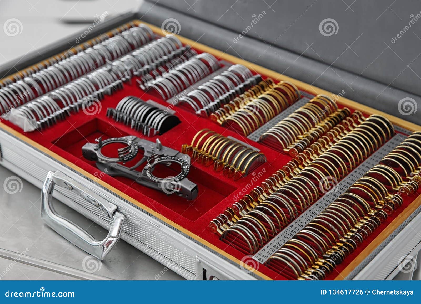 Case with Trial Lens Set on Table, Closeup. Stock Photo - Image of ...