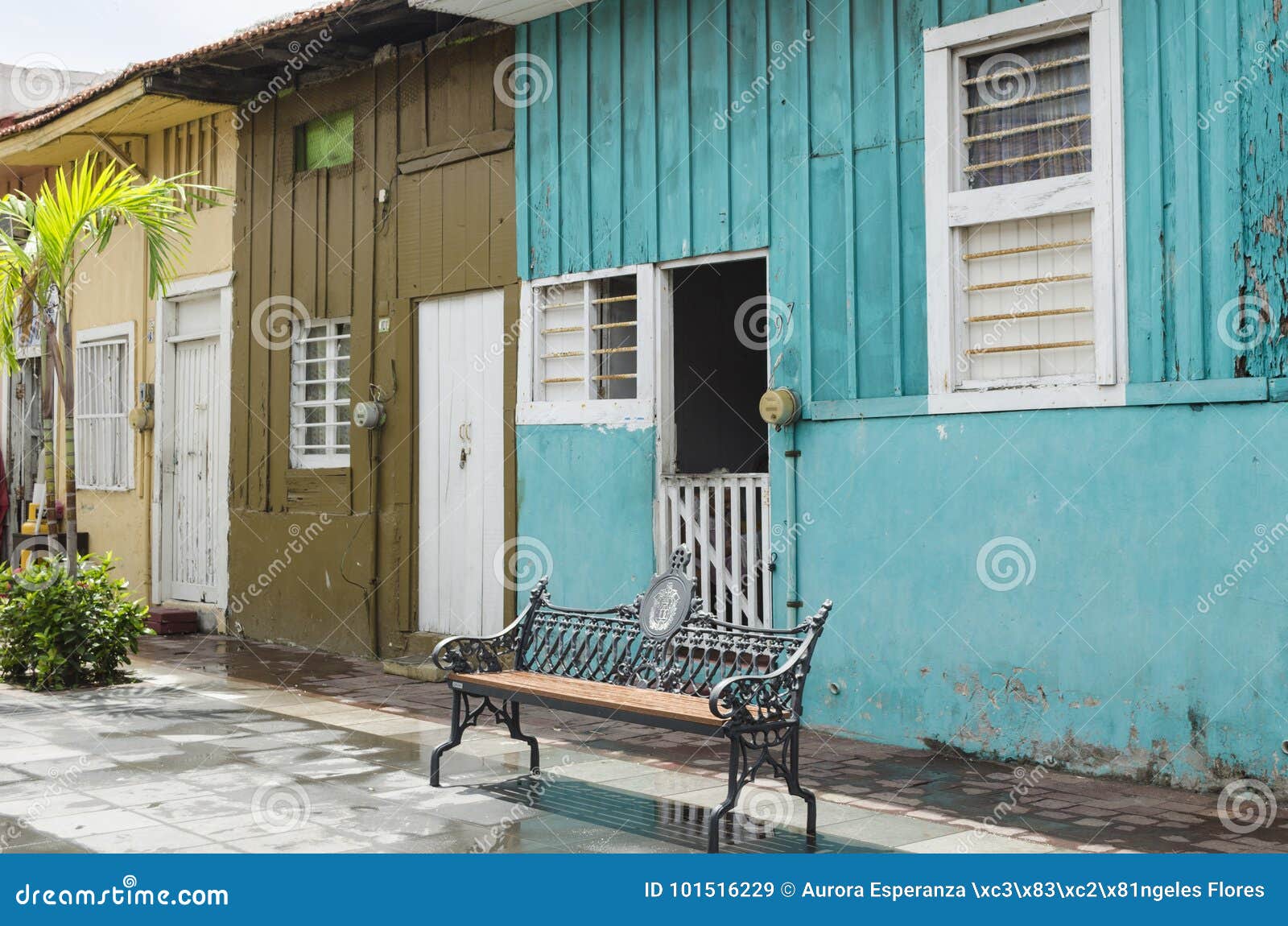 Case Variopinte a Barrio De La Huaca a Veracruz, Messico Immagine Stock ...