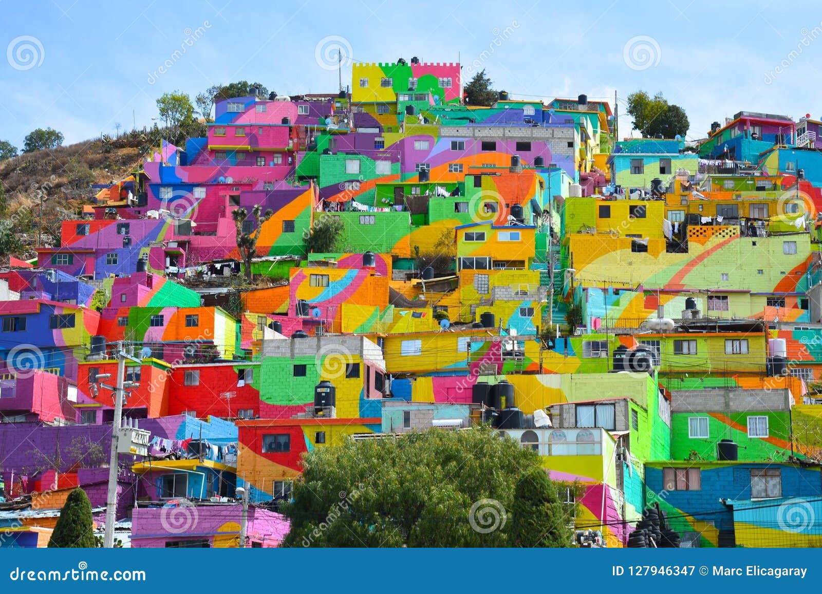 Case Variopinte Pachuca Messico Immagine Stock - Immagine di messico ...