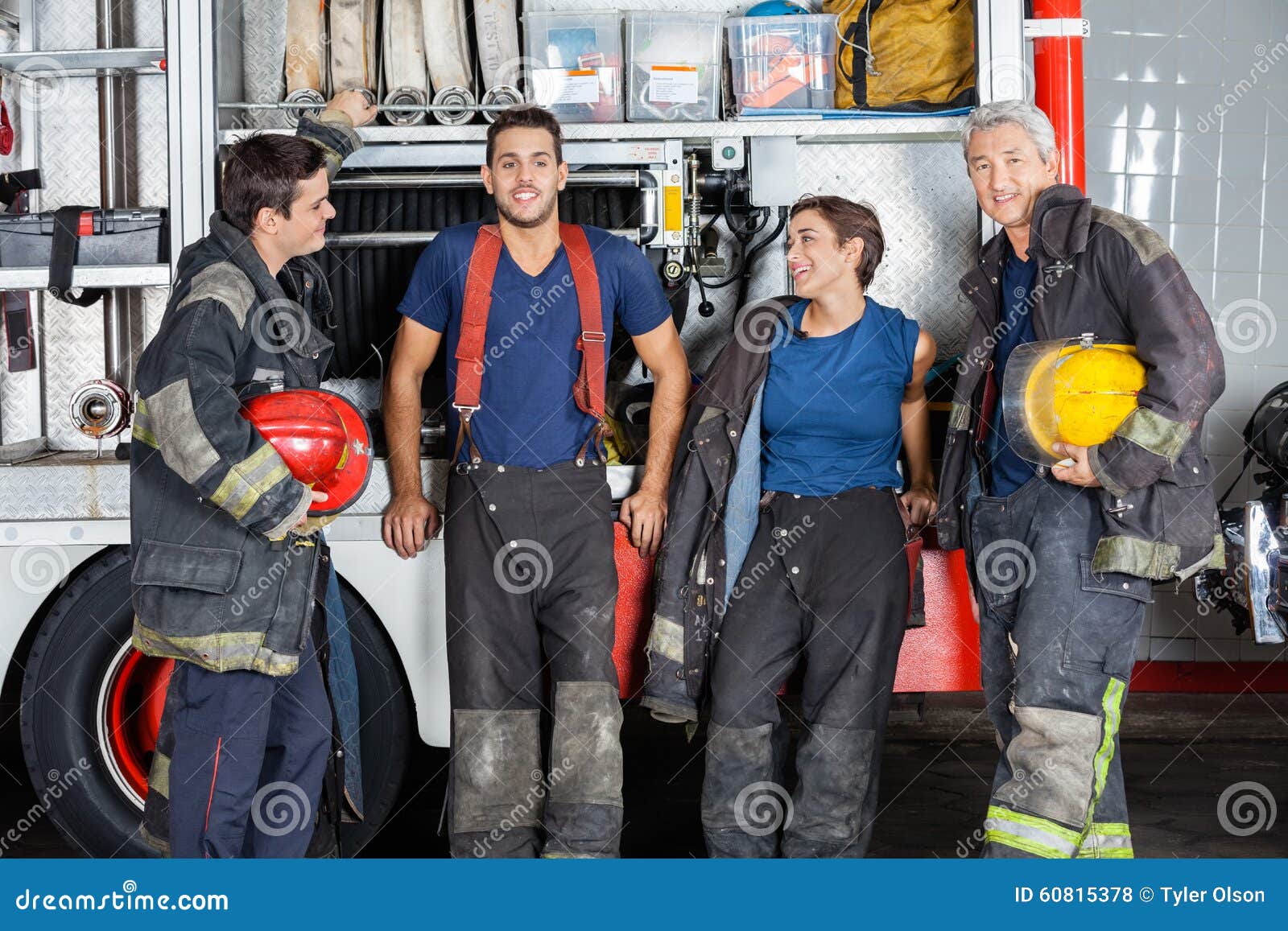 Caserne De Pompiers De Team of Confident Firefighters at Photo stock ...