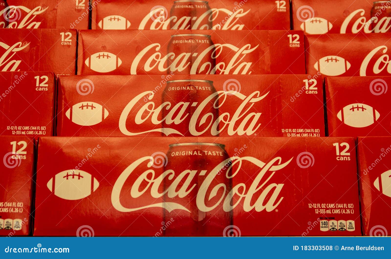 Cases of Coca-Cola editorial stock photo. Image of soft - 183303508