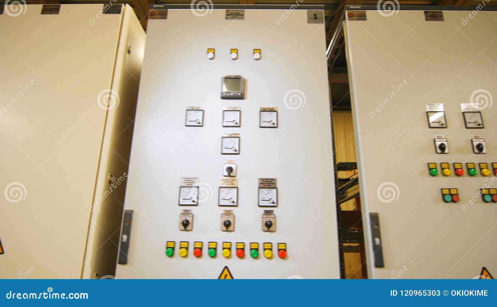 Cases with Dashboard and Danger Warning Sign at Electrical Station ...