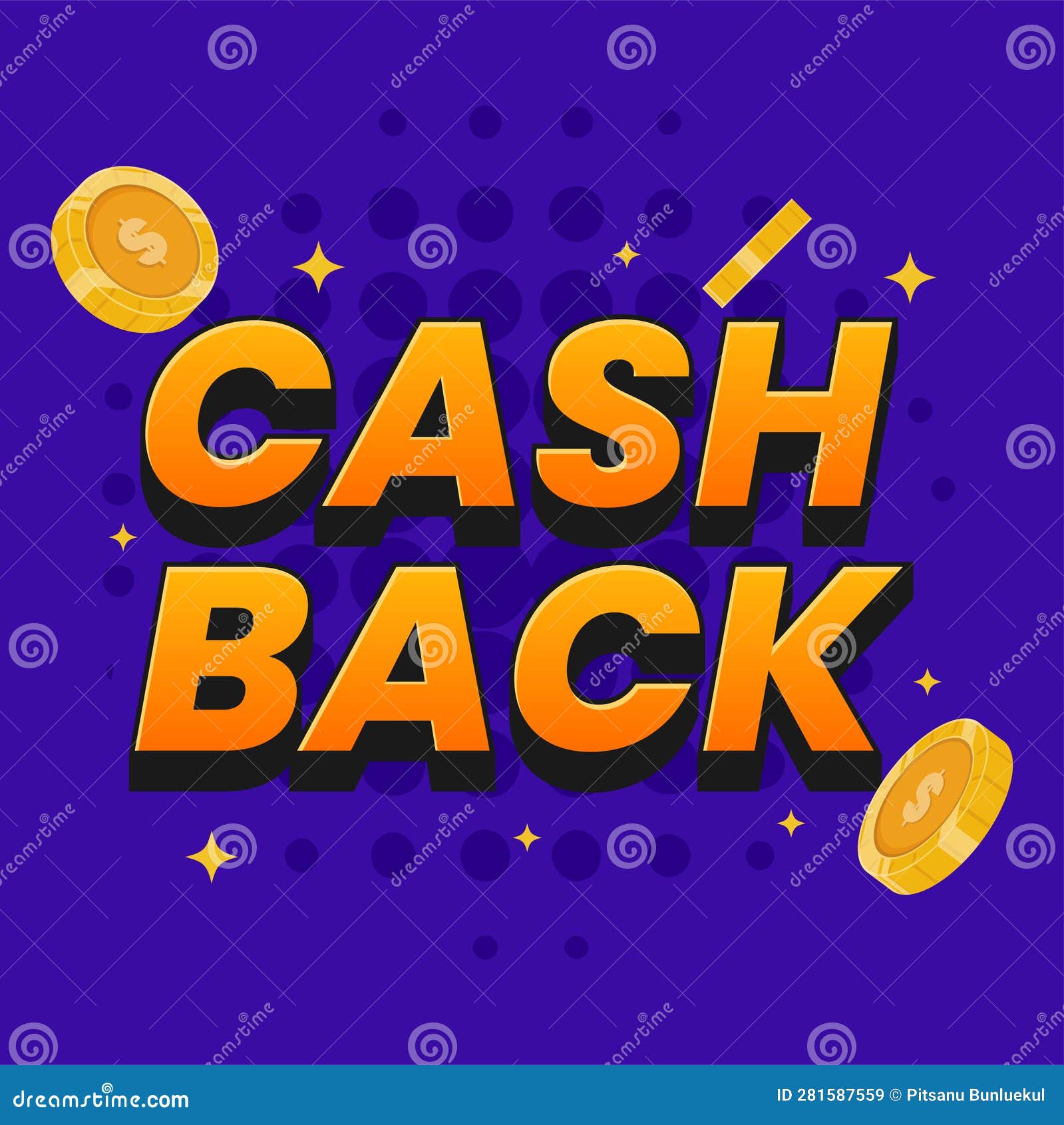 Cash Back Banner Template Design Stock Vector - Illustration of shop ...