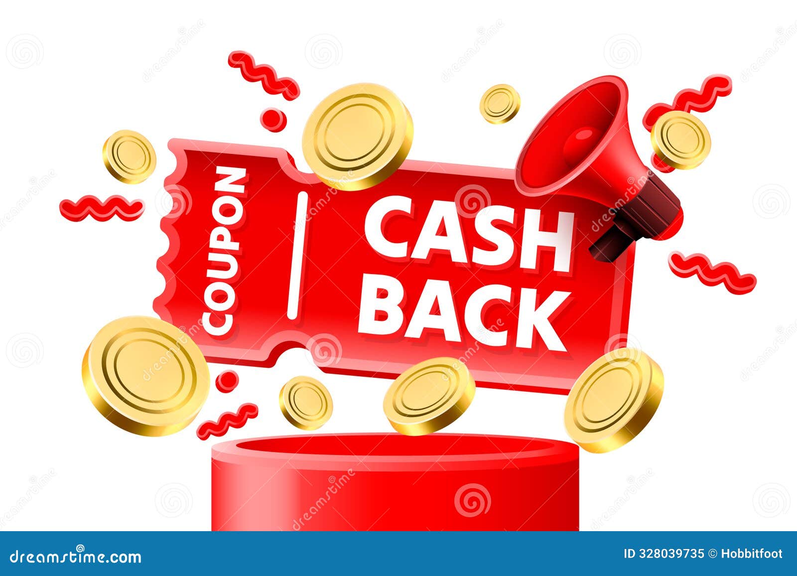 Cash Back Coupon, Financial Payment Label. Vector Illustration Stock ...