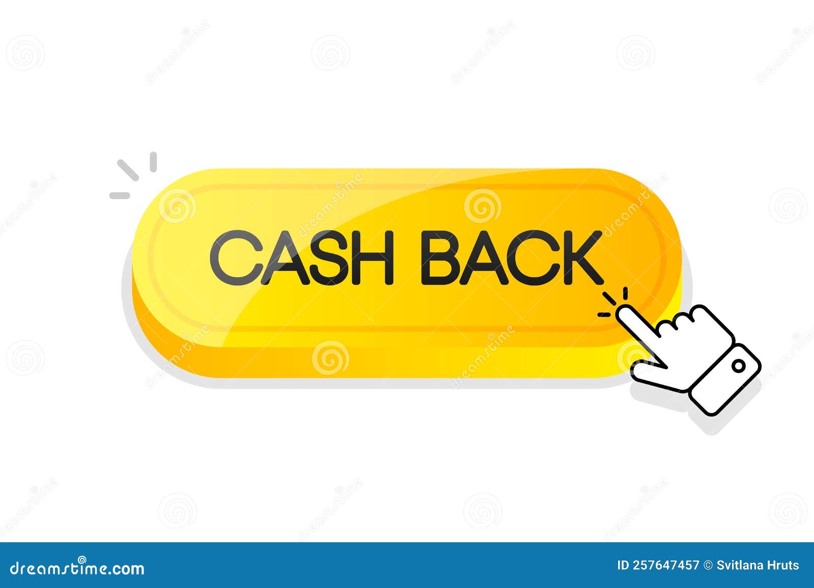 Cash Back 3d Button. Mouse Touched Button. Vector Illustration. Stock ...
