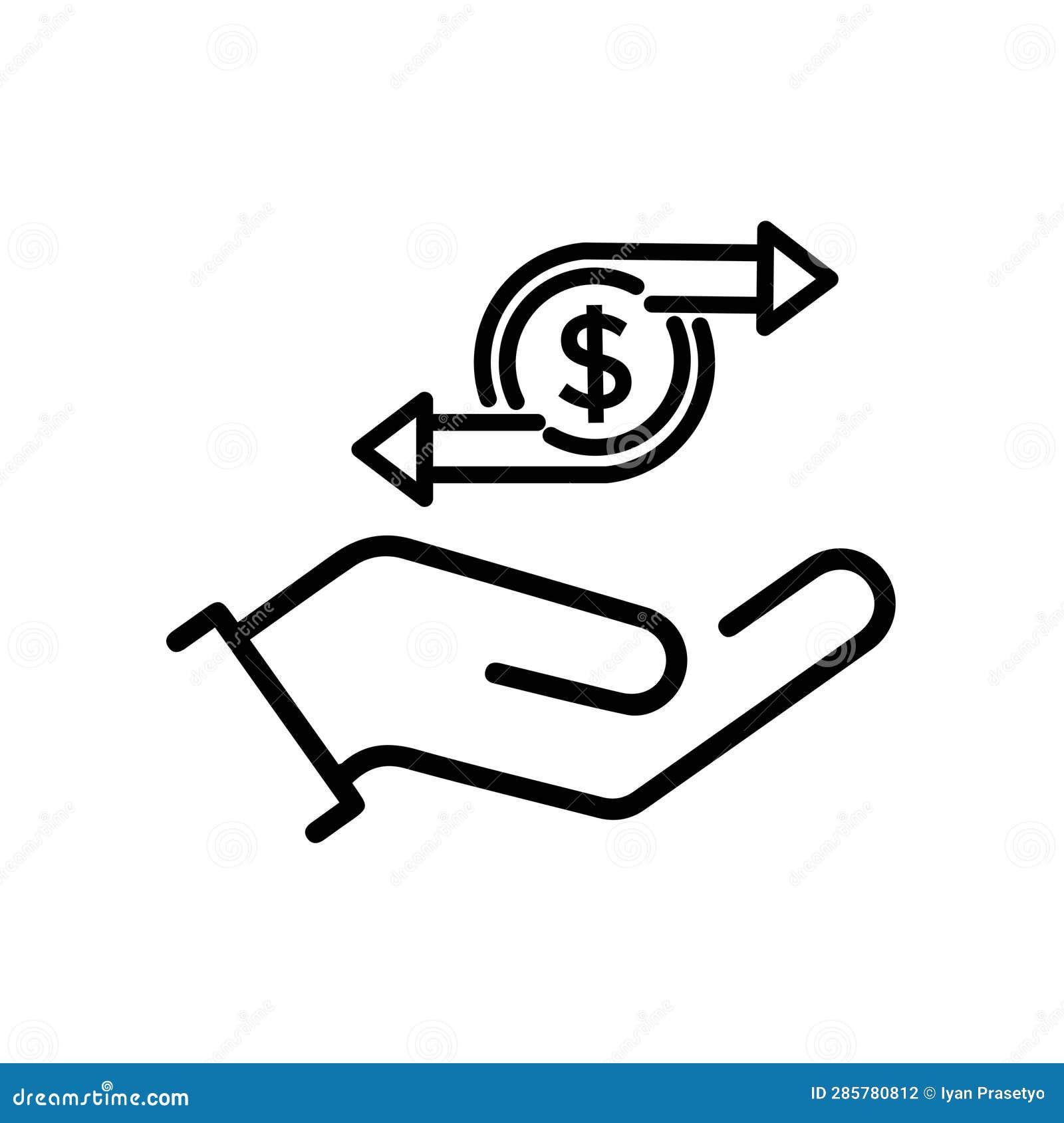 Cash Back Icon, Return Money, Cash Back Rebate, Thin Line Web Symbol on ...