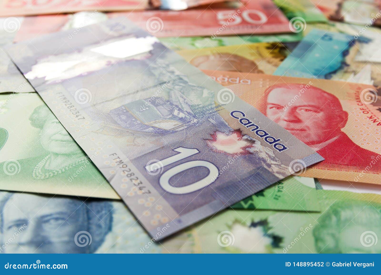 Cash Bills from Canadian Currency. Dollars Stock Photo - Image of ...