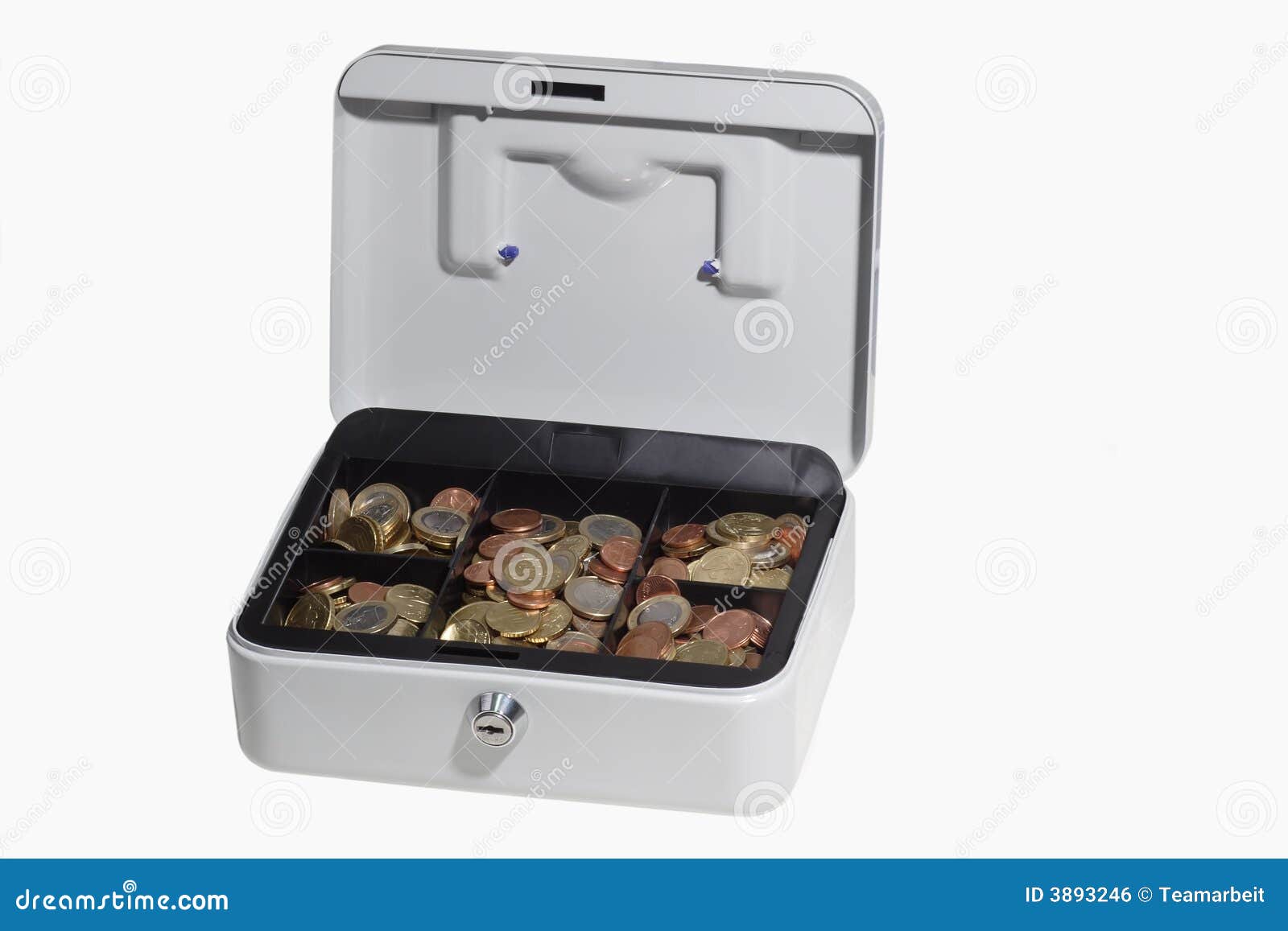 Cash Box stock photo. Image of coin, isolated, finance - 3893246