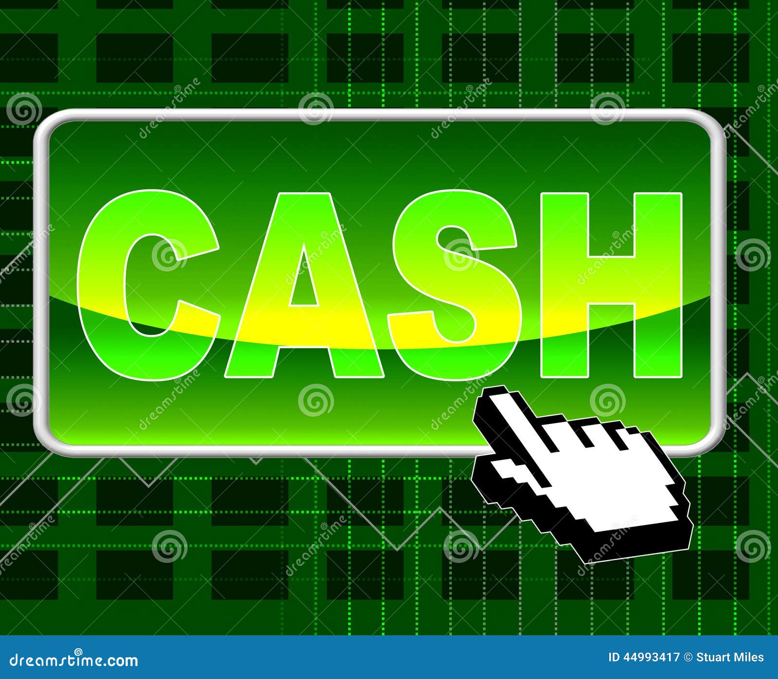 Cash Button Means World Wide Web and Network Stock Illustration ...