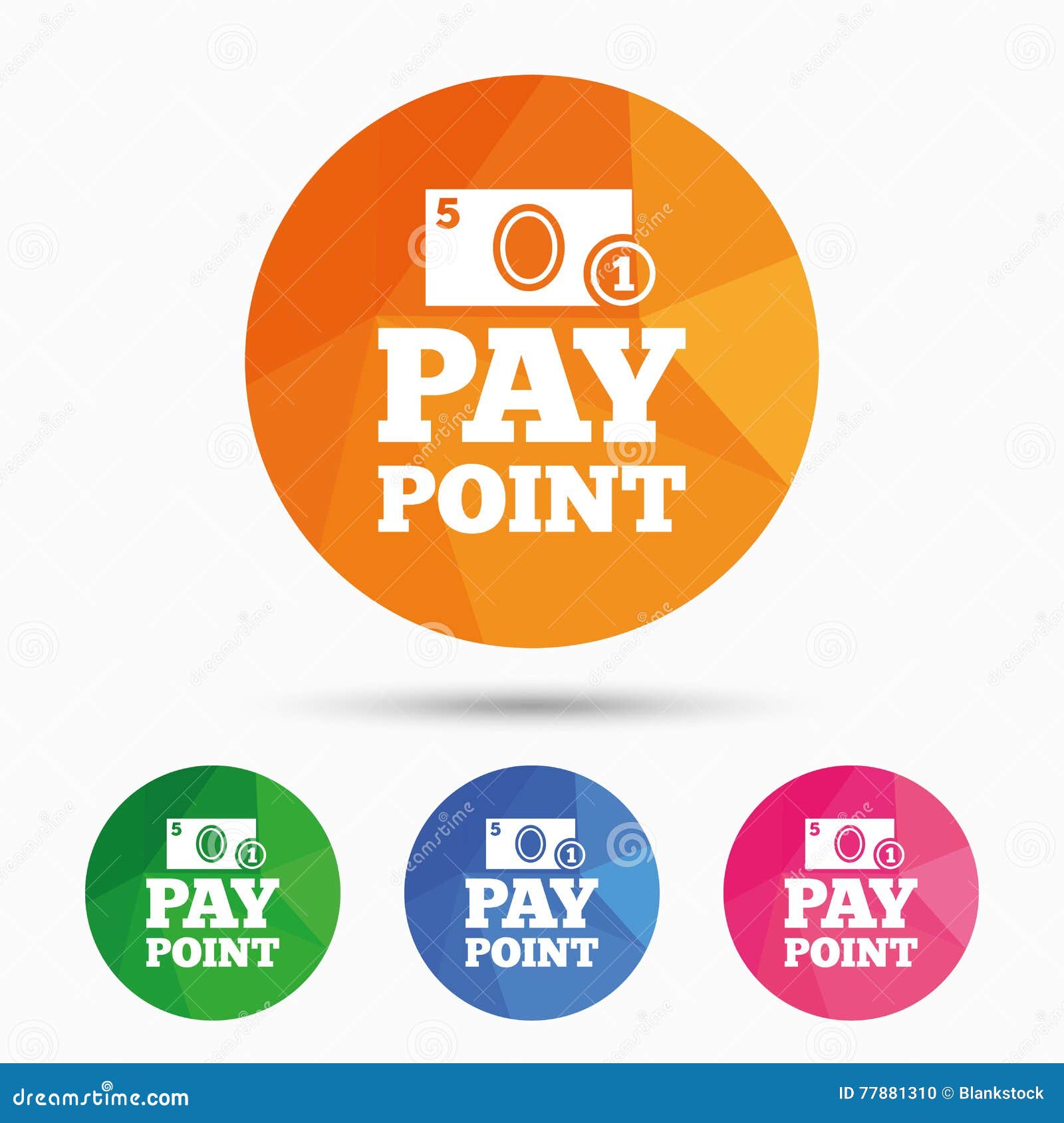Cash and Coin Sign Icon. Pay Point Symbol Stock Vector - Illustration ...