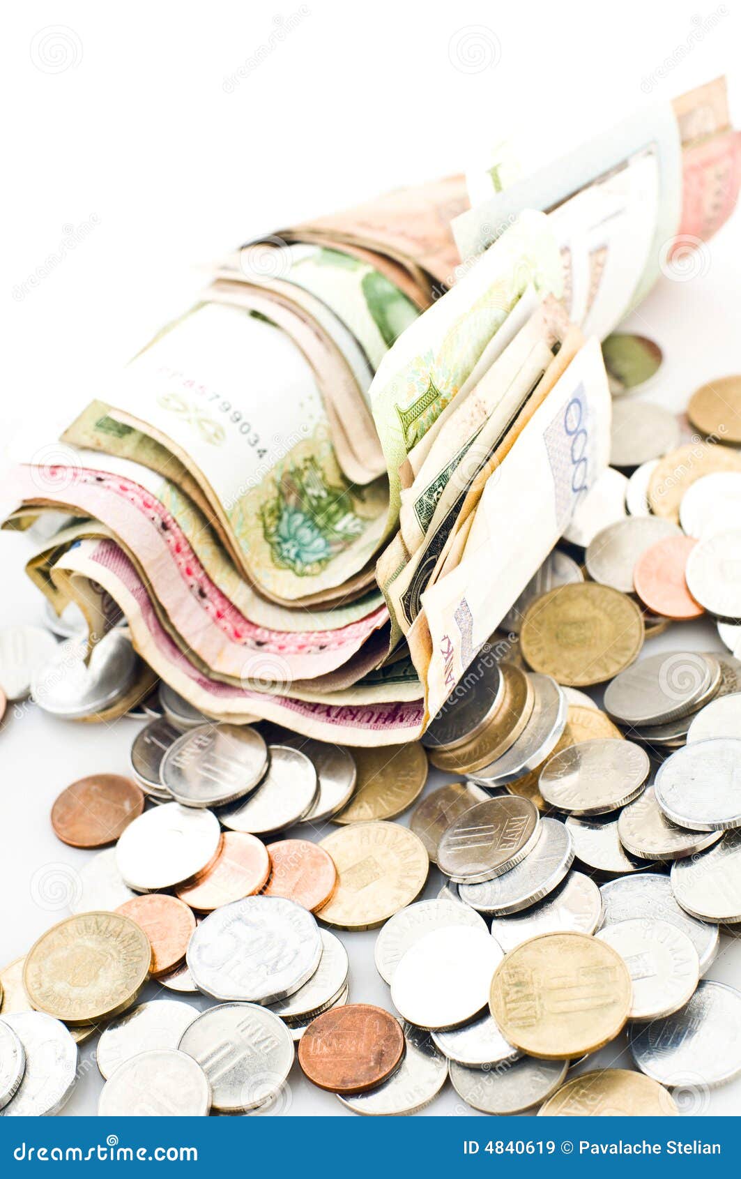 Cash and coins stock image. Image of coin, dollars, banknote - 4840619