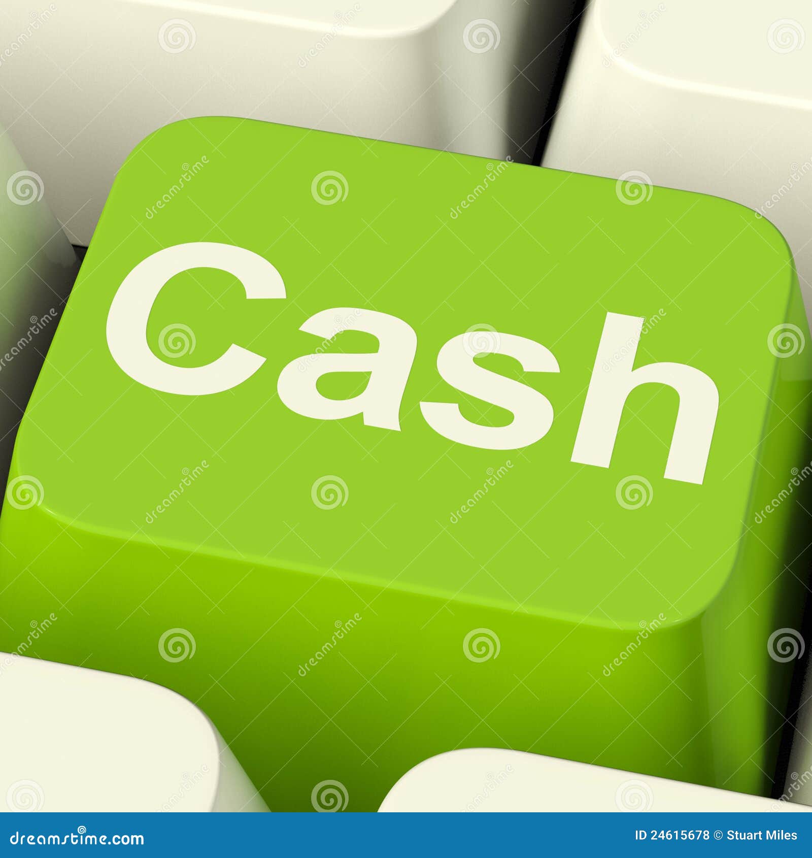 Cash Computer Key As Symbol for Currency Stock Illustration ...