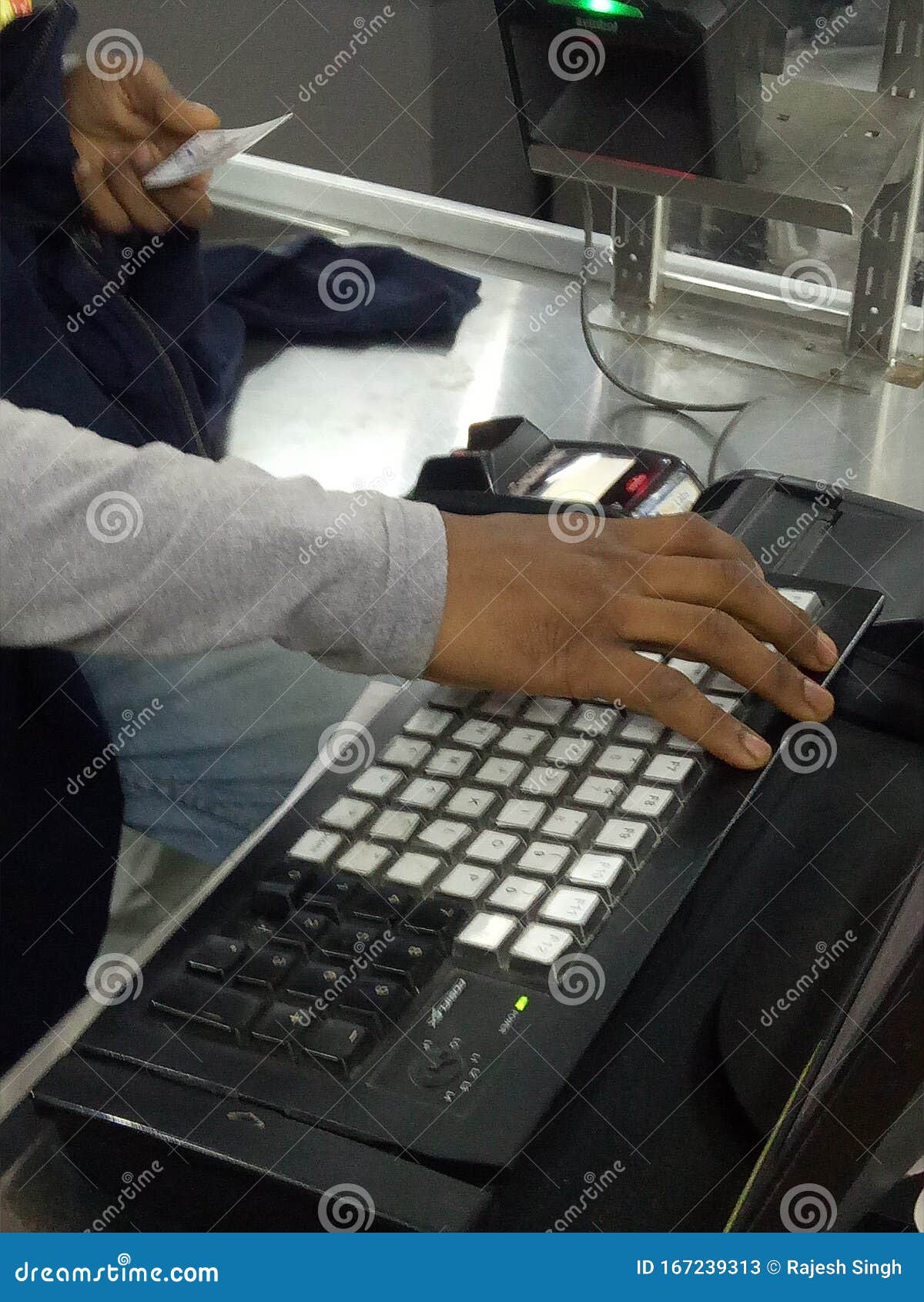Cash Counter at Mall with Billing Machine Stock Image - Image of cash ...