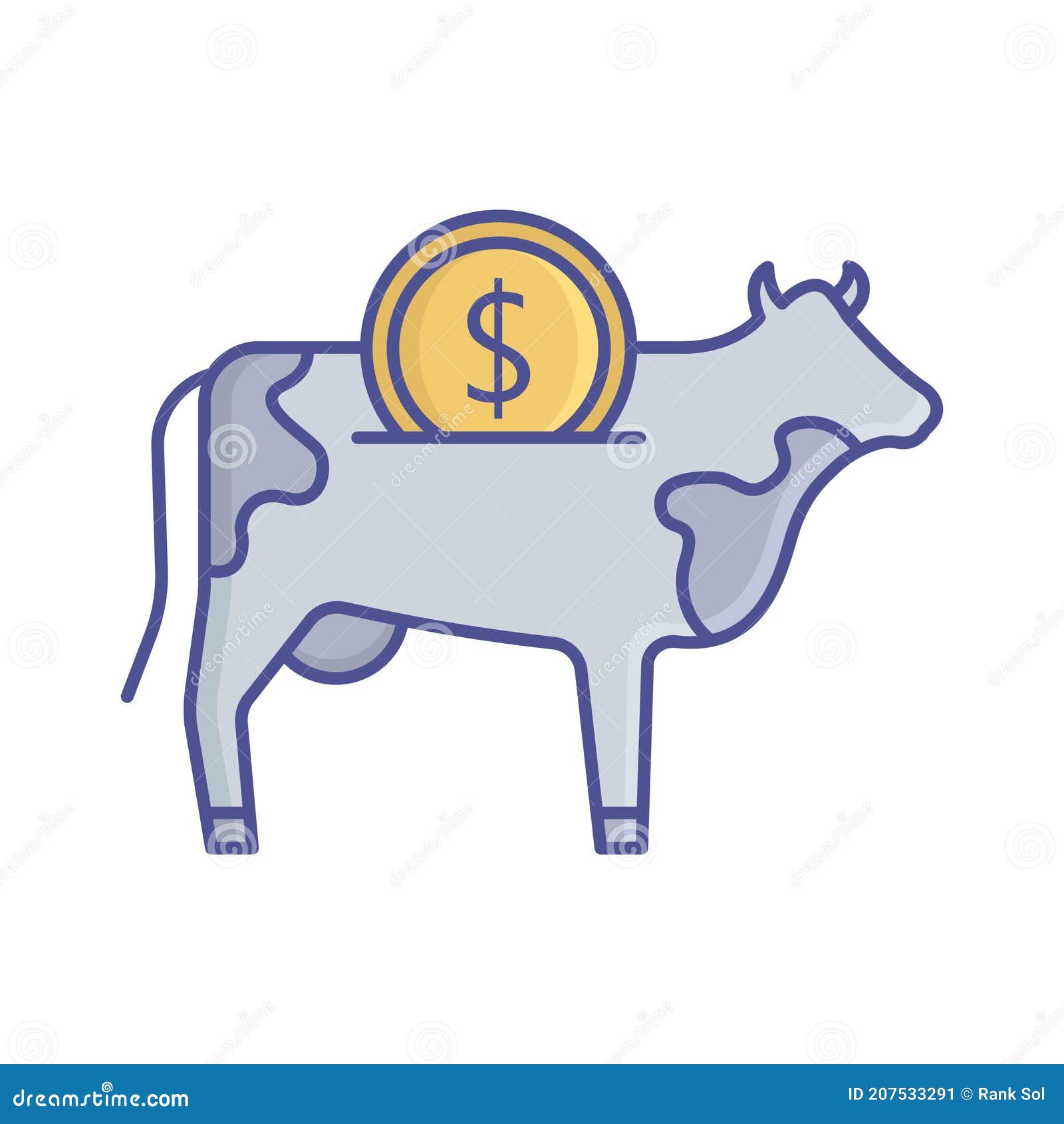 Cash Cow Flat Vector Icon Which Can Easily Modify or Edit Stock Vector ...