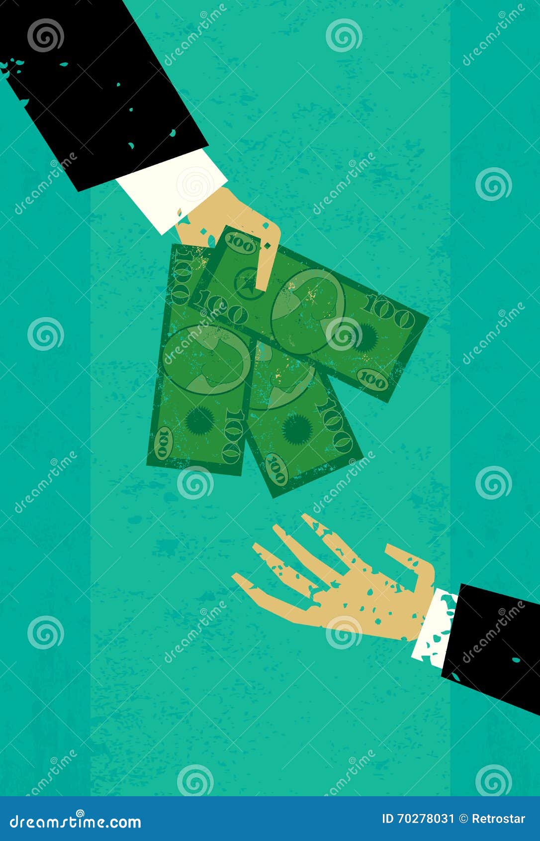 Cash Deal stock vector. Illustration of textured, business - 70278031