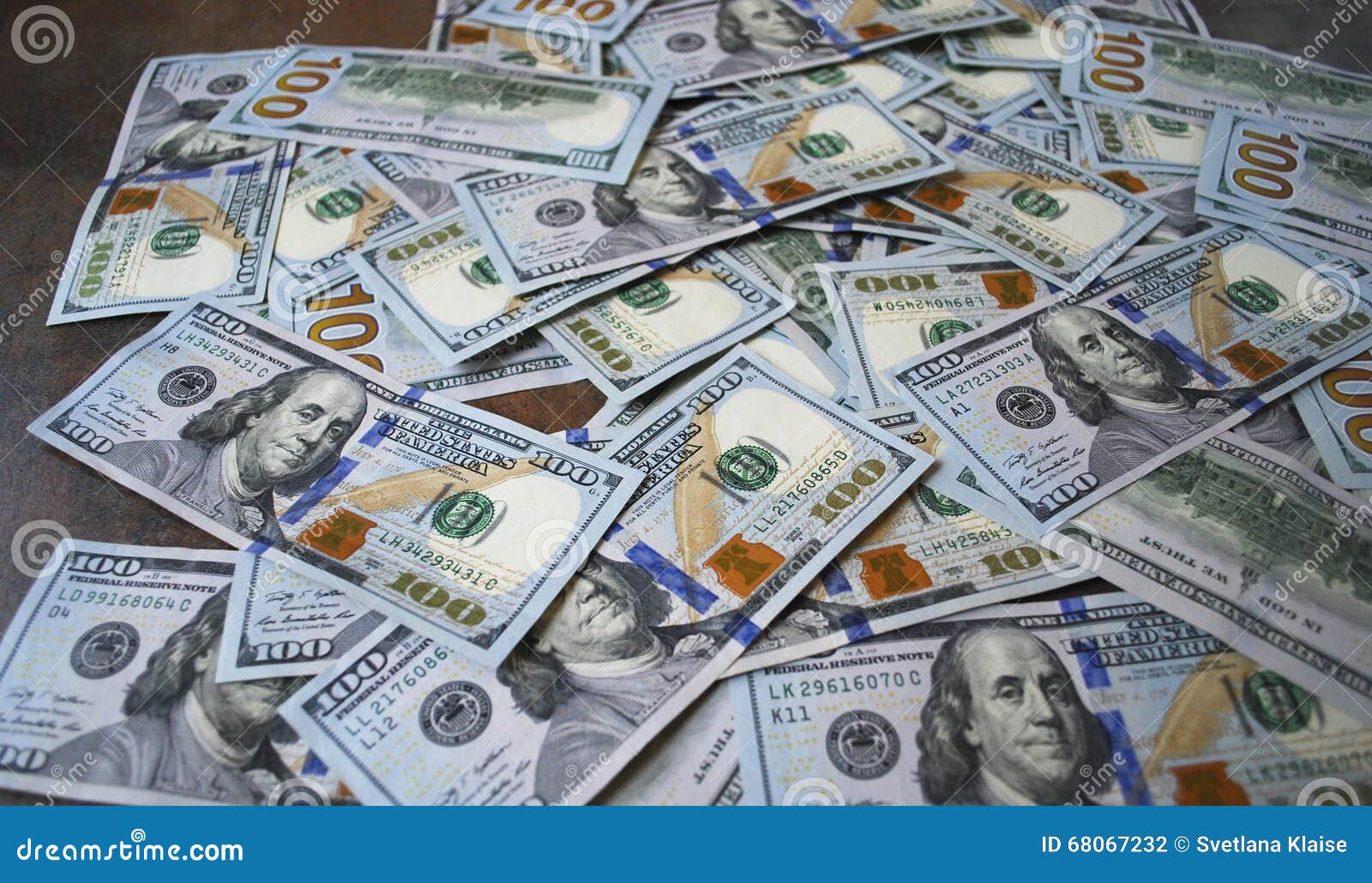 Cash Dollar Banknotes Spread Out on the Table. Stock Photo - Image of ...